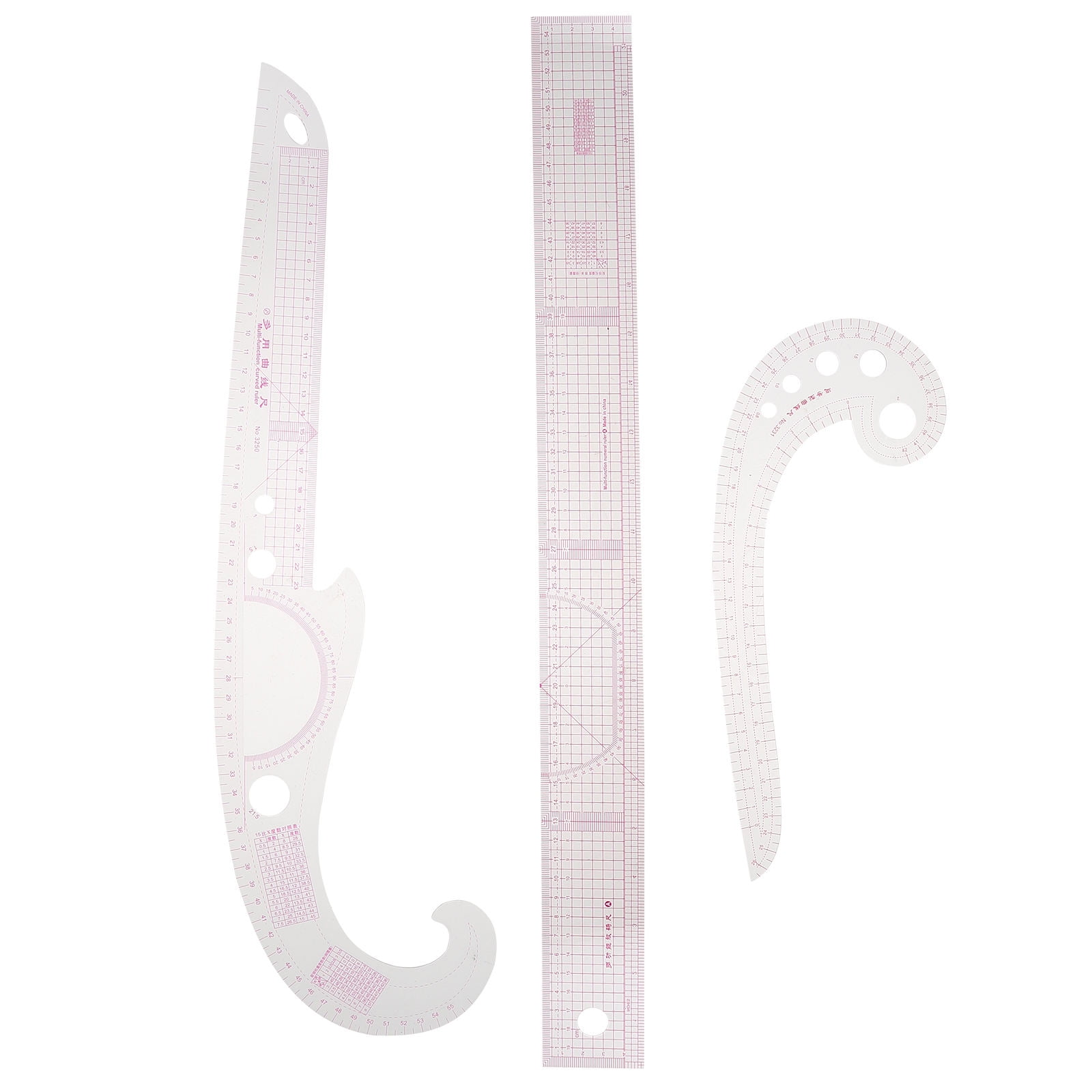 FRCOLOR 3 Pcs Pattern Sewing Rulers Set Plastic Sew French Curve Rulers ...