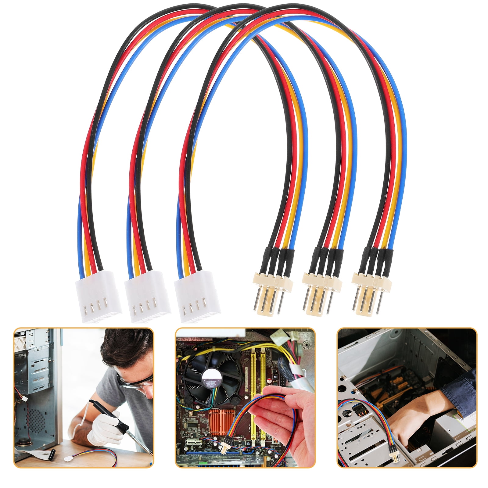 FRCOLOR 3 Pcs Tachometer Fan Cable Computer Case Connector - Walmart.com