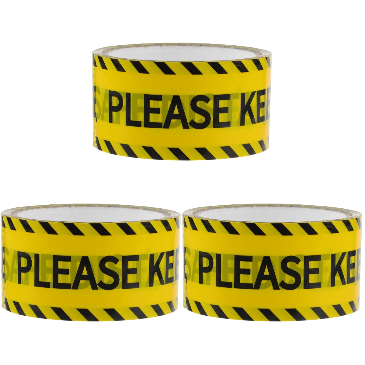 FRCOLOR 3 Rolls Warning Sticker Sign Keep Safe Distance Tape Sticker ...