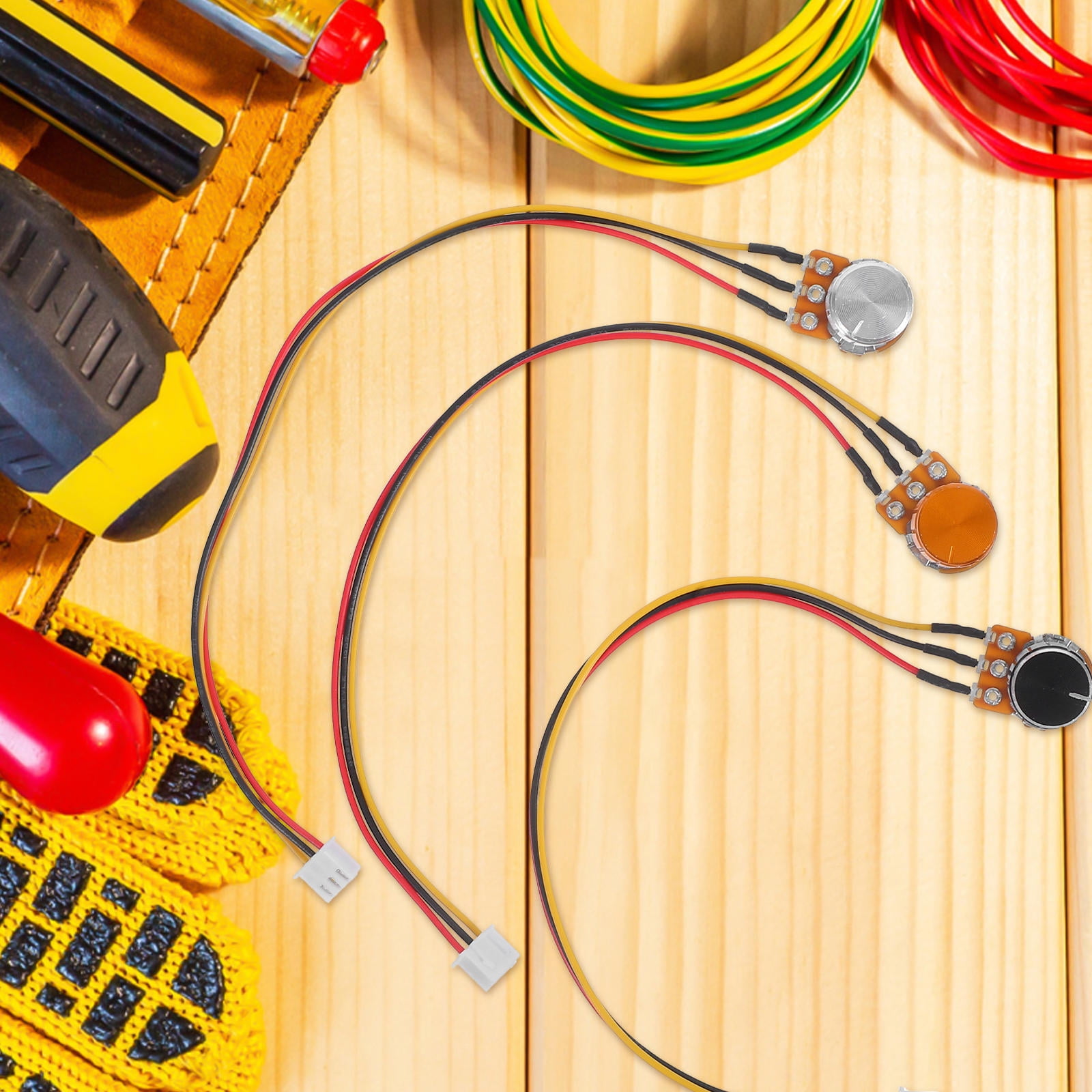 FRCOLOR 3 Set Precision Shaft Potentiometer With Knob For Audio ...