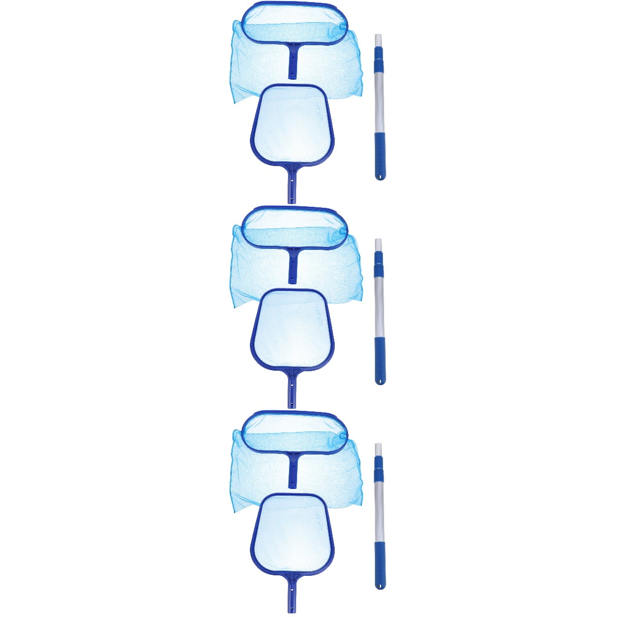 FRCOLOR 3 Sets Pool Cleaning Net Heavy Duty Pool Telescopic Skimmer Net ...