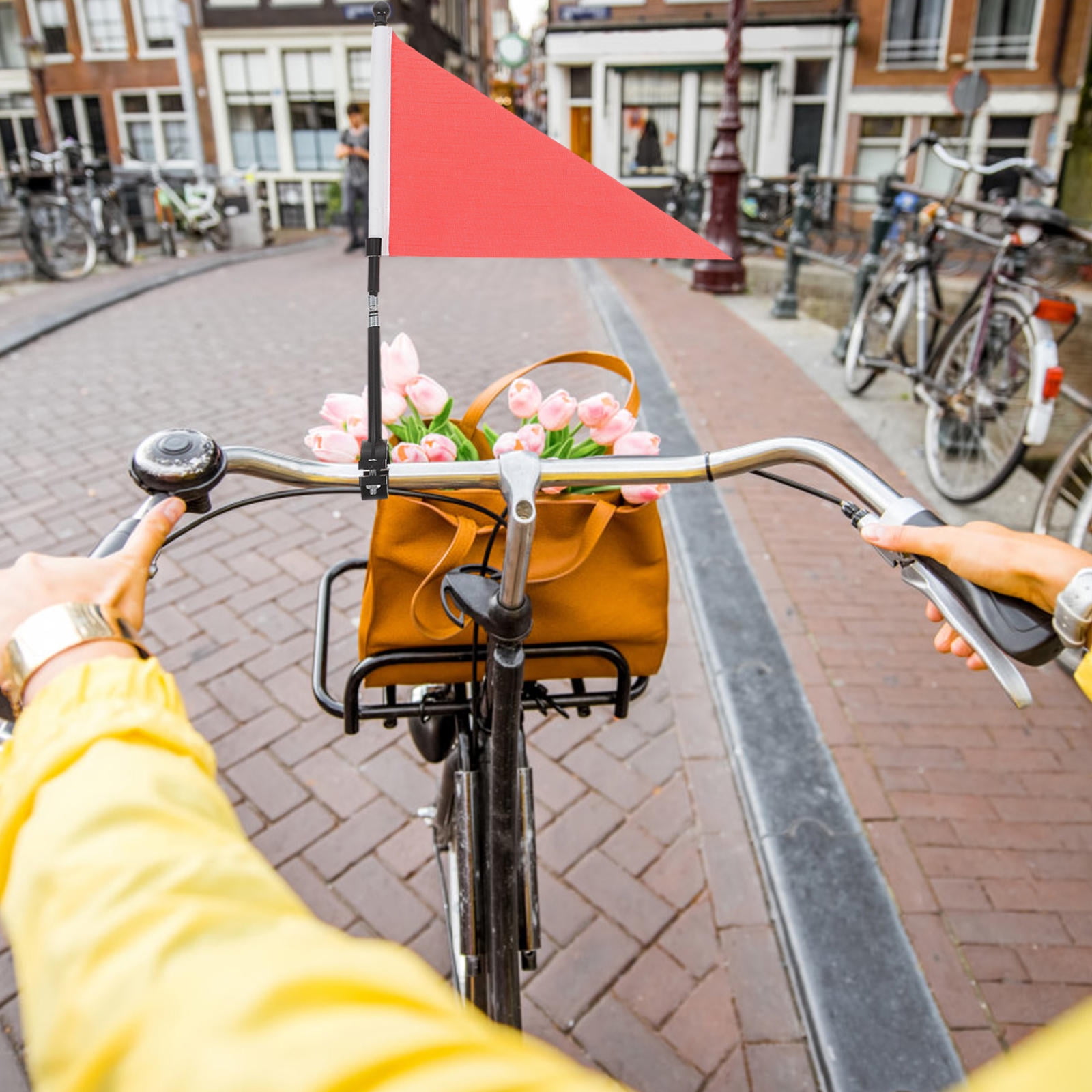 FRCOLOR 3 Sets Reflective Bicycle Flag Easy to Install Bike Luggage ...