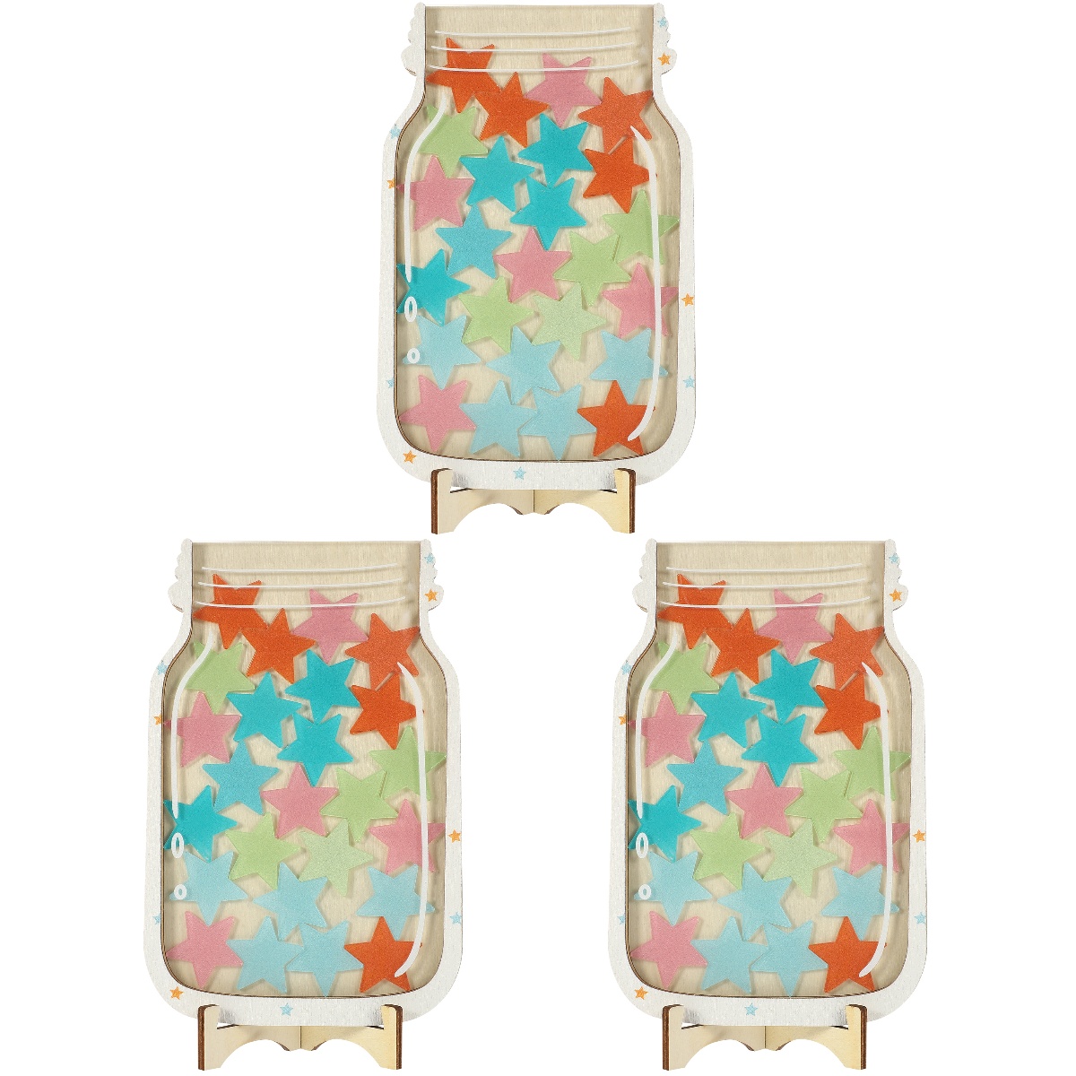 FRCOLOR 3 Sets Wooden Reward Chart Motivate Jar Motivate Chart Wooden ...