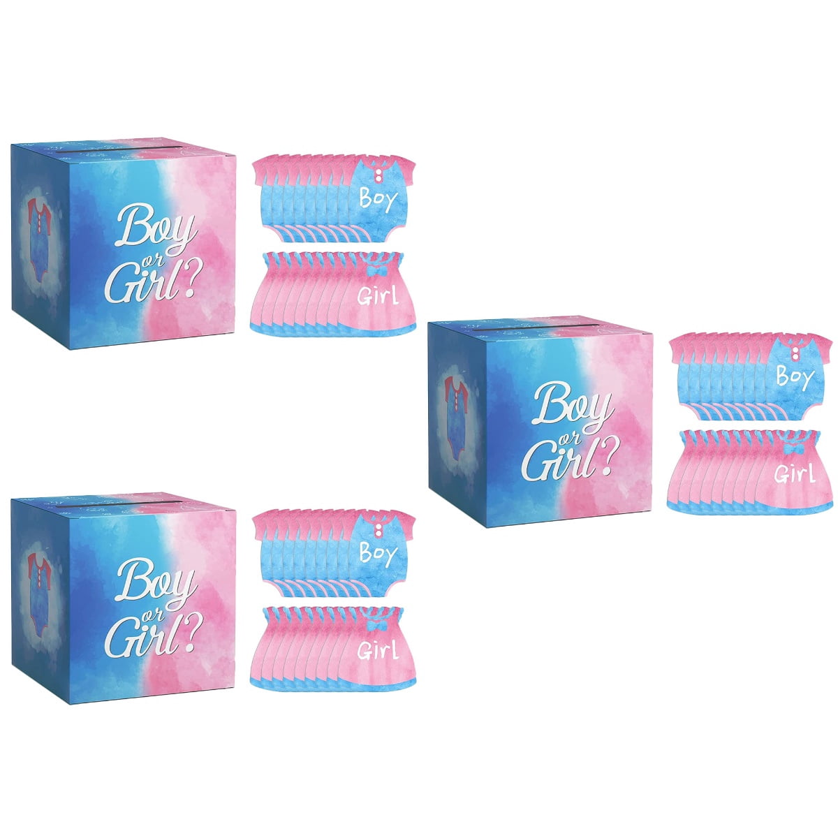 FRCOLOR 3 Sets of Baby Shower Voting Box Baby Shower Gender Reveal ...