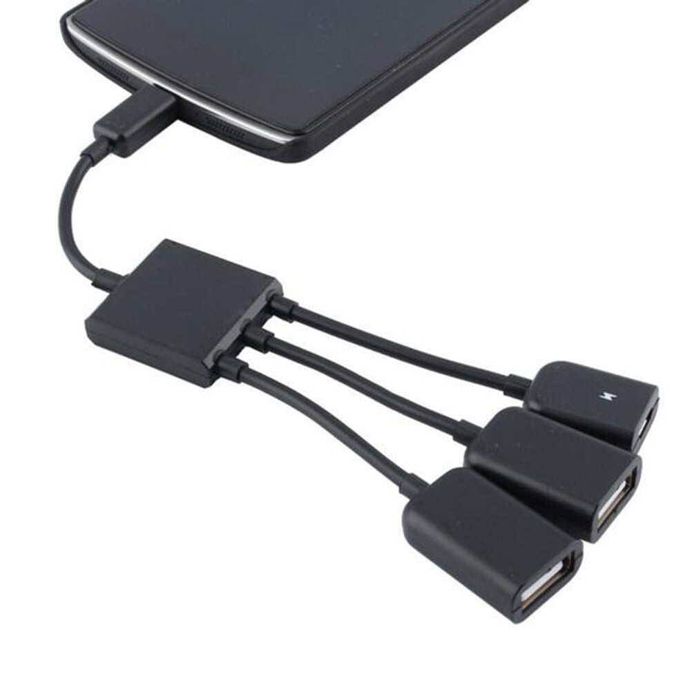 FRCOLOR 3 in 1 Cable Adapter Station Midi USB Charger Multi Head Black ...