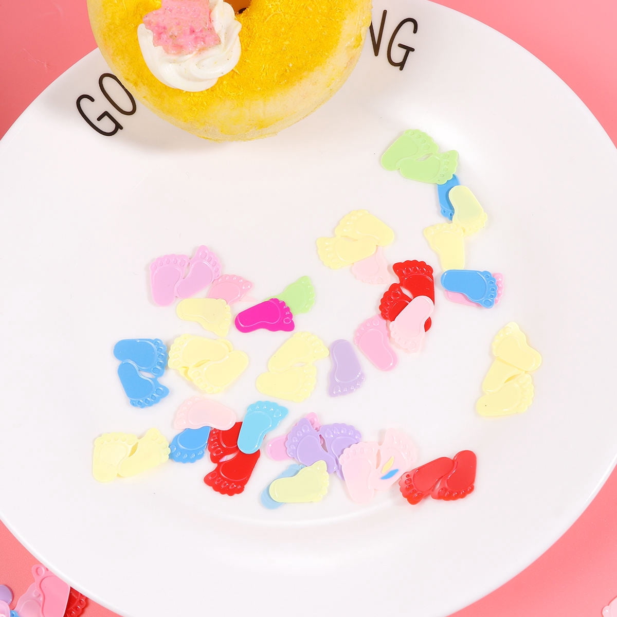 TAILTOSS Foot Shape Confetti Lacteous Decoration for Kids Parties 1 Set ...