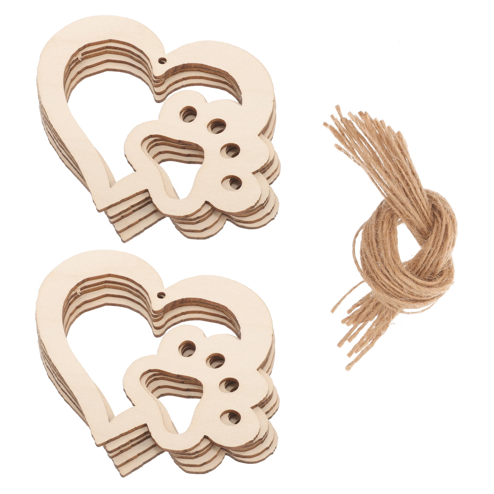 FRCOLOR 30 Pcs Welcome Sign for Front Door Heart Shaped Wood Chips ...