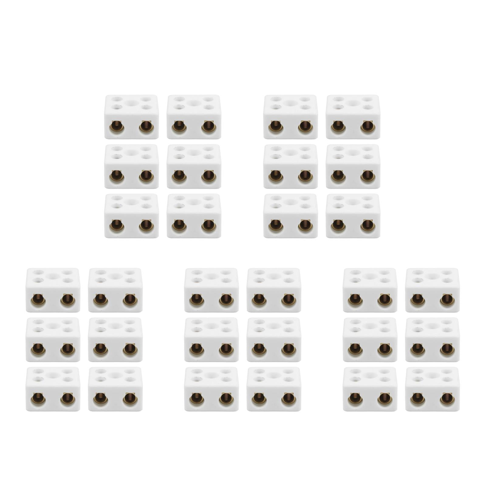 FRCOLOR 30 pcs Ceramics Terminal Blocks High Temp Porcelain Ceramic ...