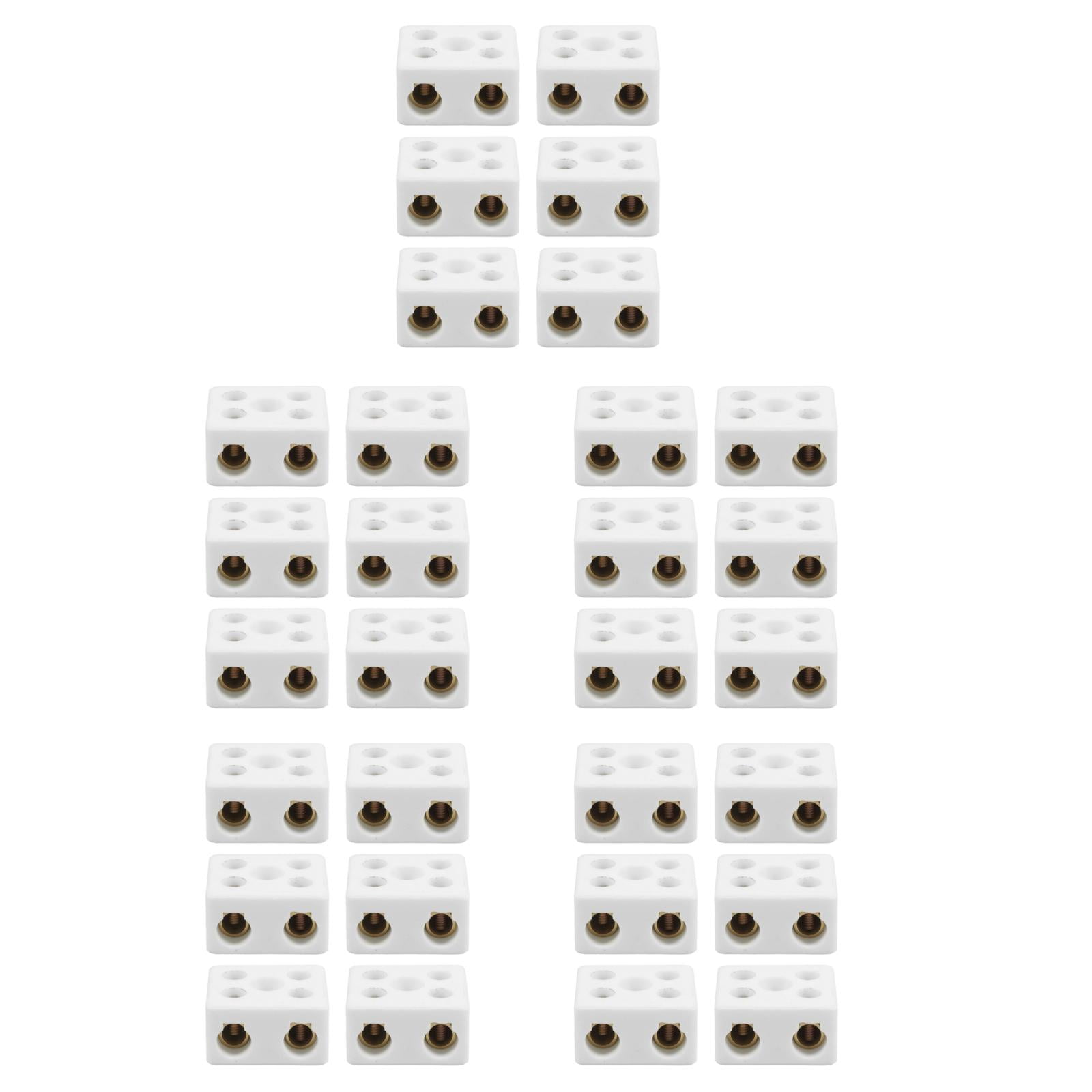 FRCOLOR 30 pcs Dual Row Ceramic Terminal Block 2 Way Ceramics Terminal ...