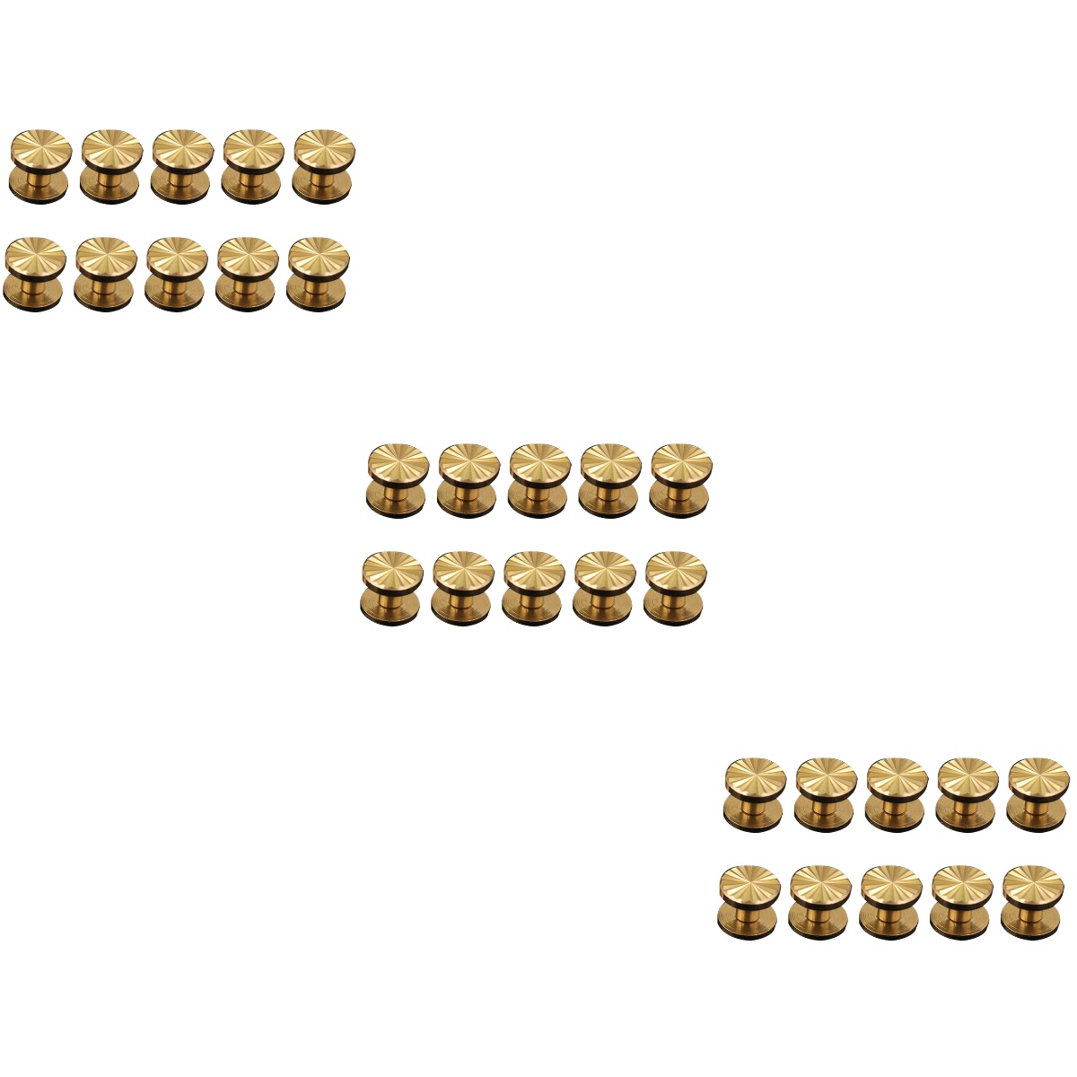 FRCOLOR 30 pcs Solid Brass Sunflower Screws Flat Fastener Belt Harness ...