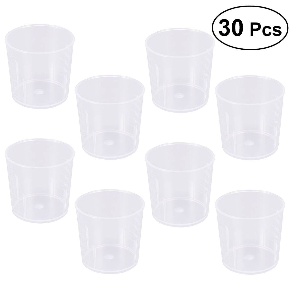 Frcolor 30pcs 30ml Graduated Measuring Cups Transparent Plastic ...