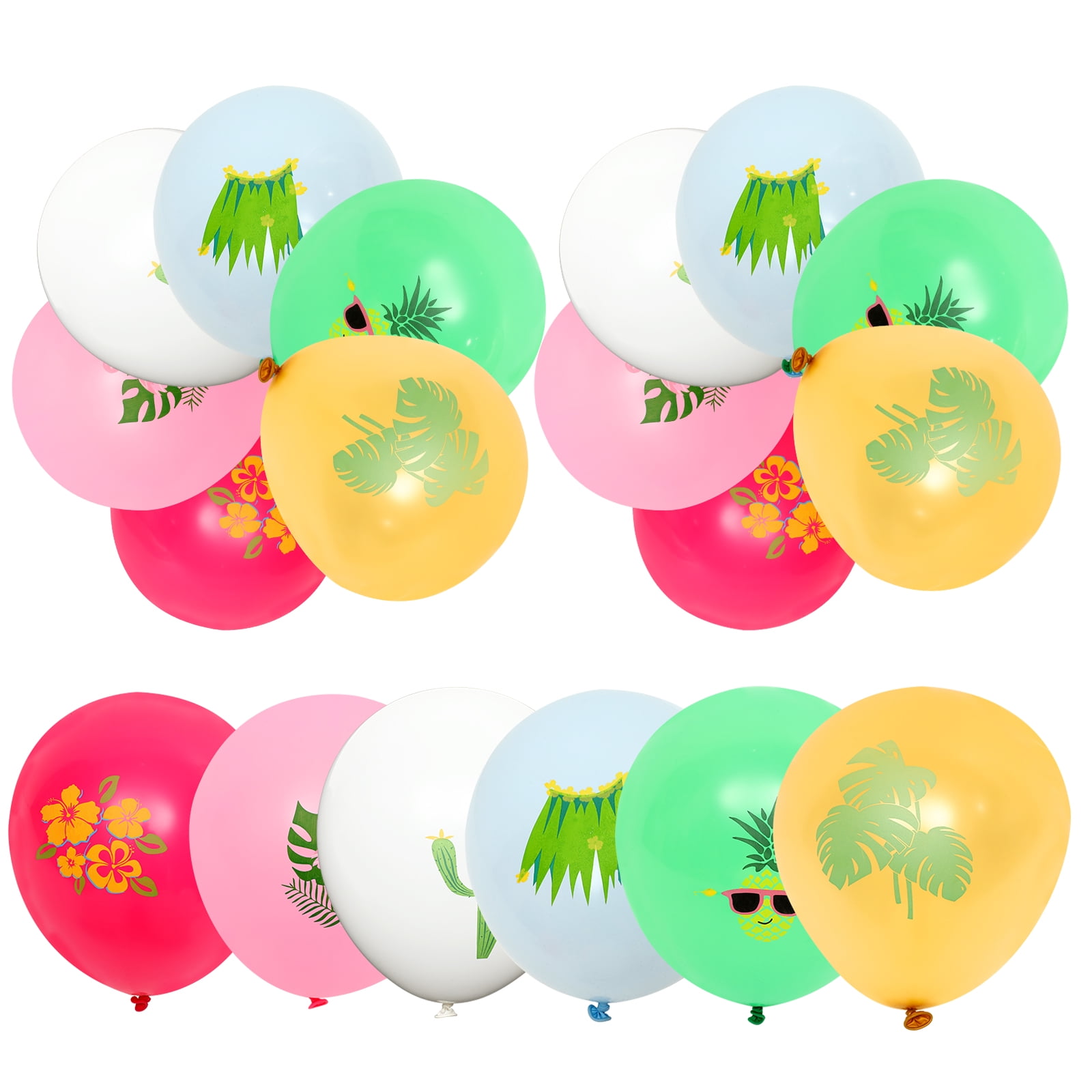 FRCOLOR 30pcs Hawaii Party Latex Balloon Set Hawaii Pattern Balloon ...