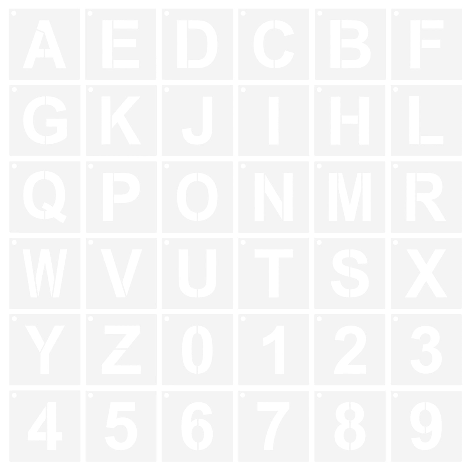 FRCOLOR 36 Pcs Alphabet And Number Stencils Reusable Templates For Art ...