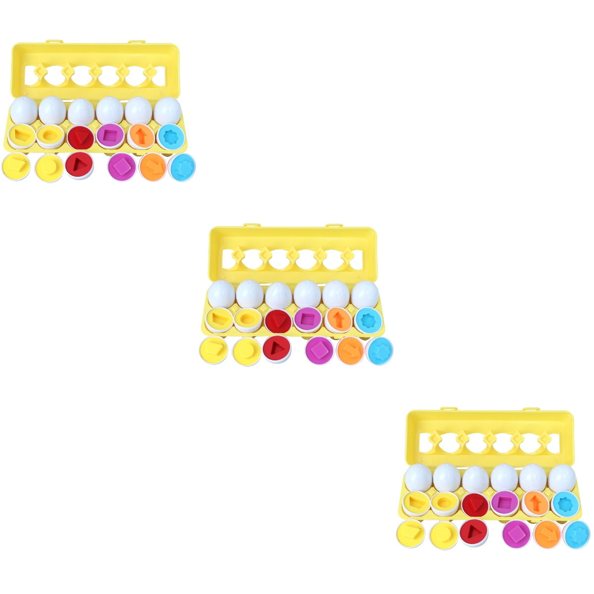 FRCOLOR 36 Pcs Matching Eggs Shapes and Colors Educational Toys Set ...