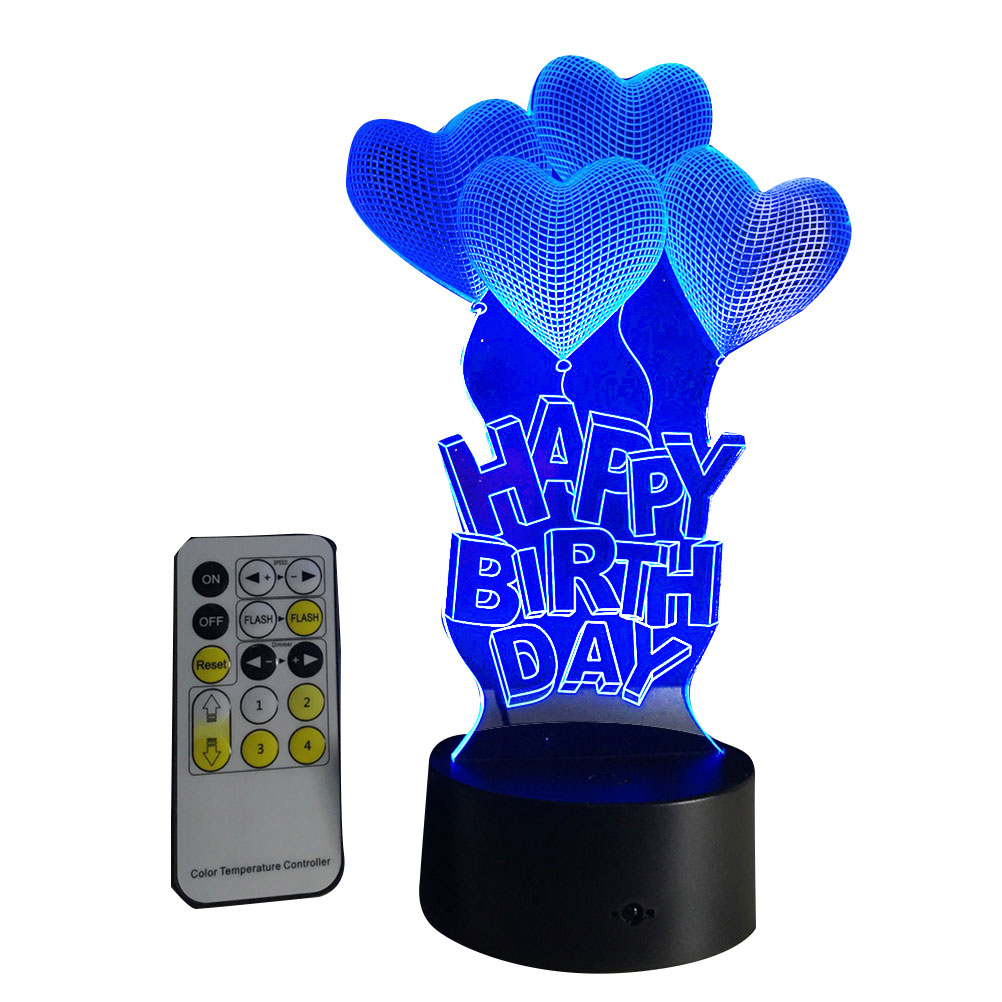 FRCOLOR 3D Lamp Visual Light Effect Touch & Colors Changes Night Light ...