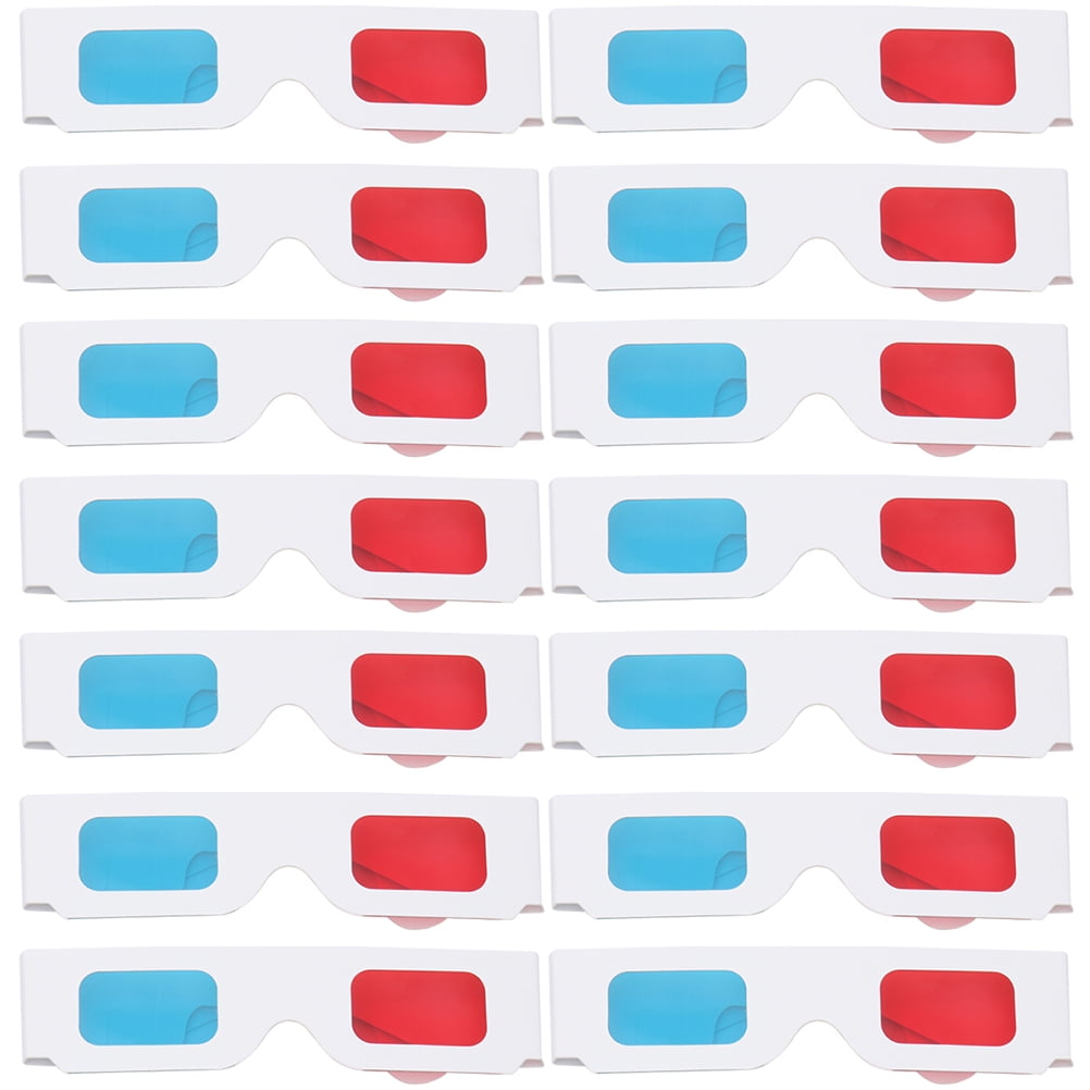 FRCOLOR 3D glasses Red Cyan Lens 100pcs 3D Cardboard Glasses Flat Red ...