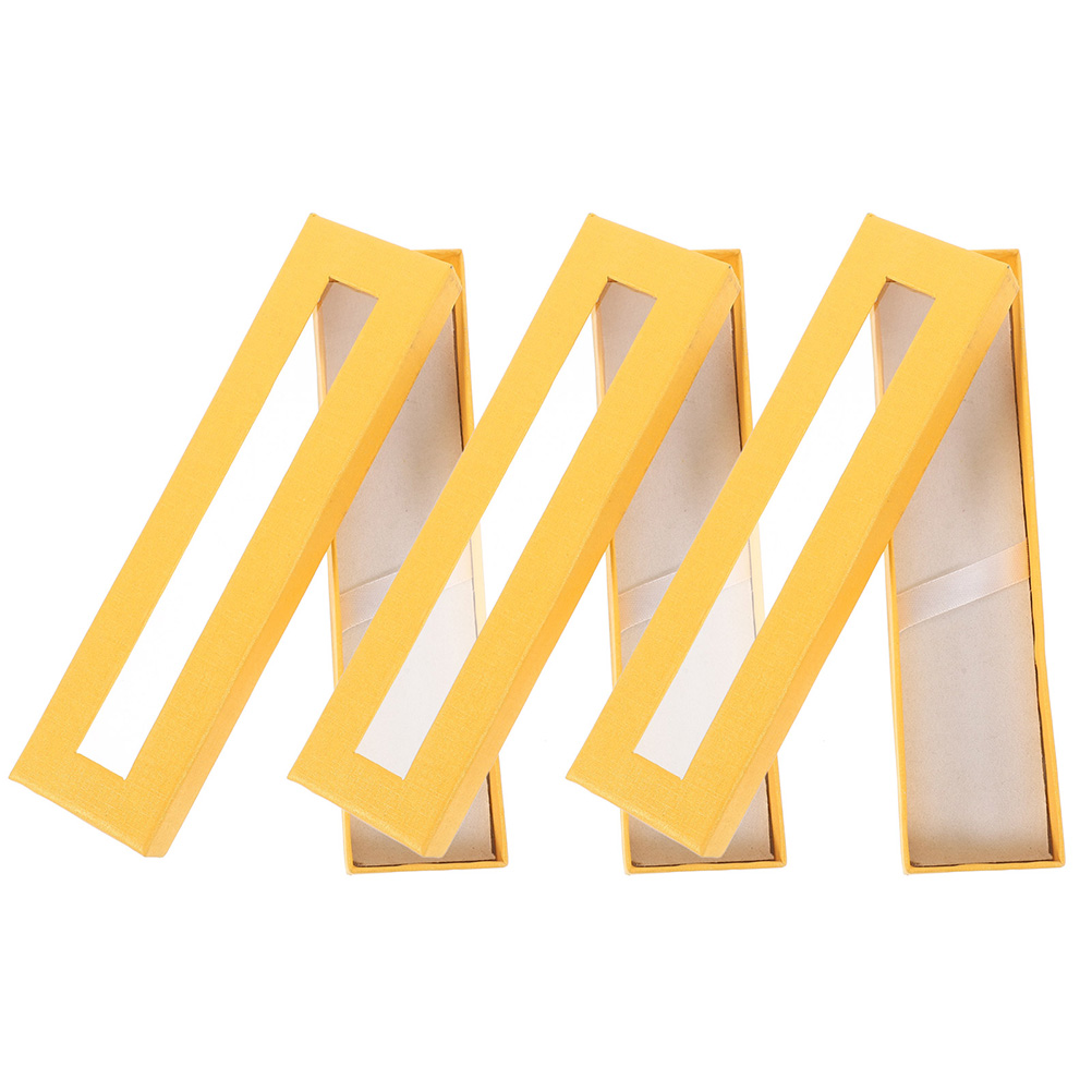 FRCOLOR 3Pcs Empty Pen Gift Box Paper Case with Clear Window Pencil ...