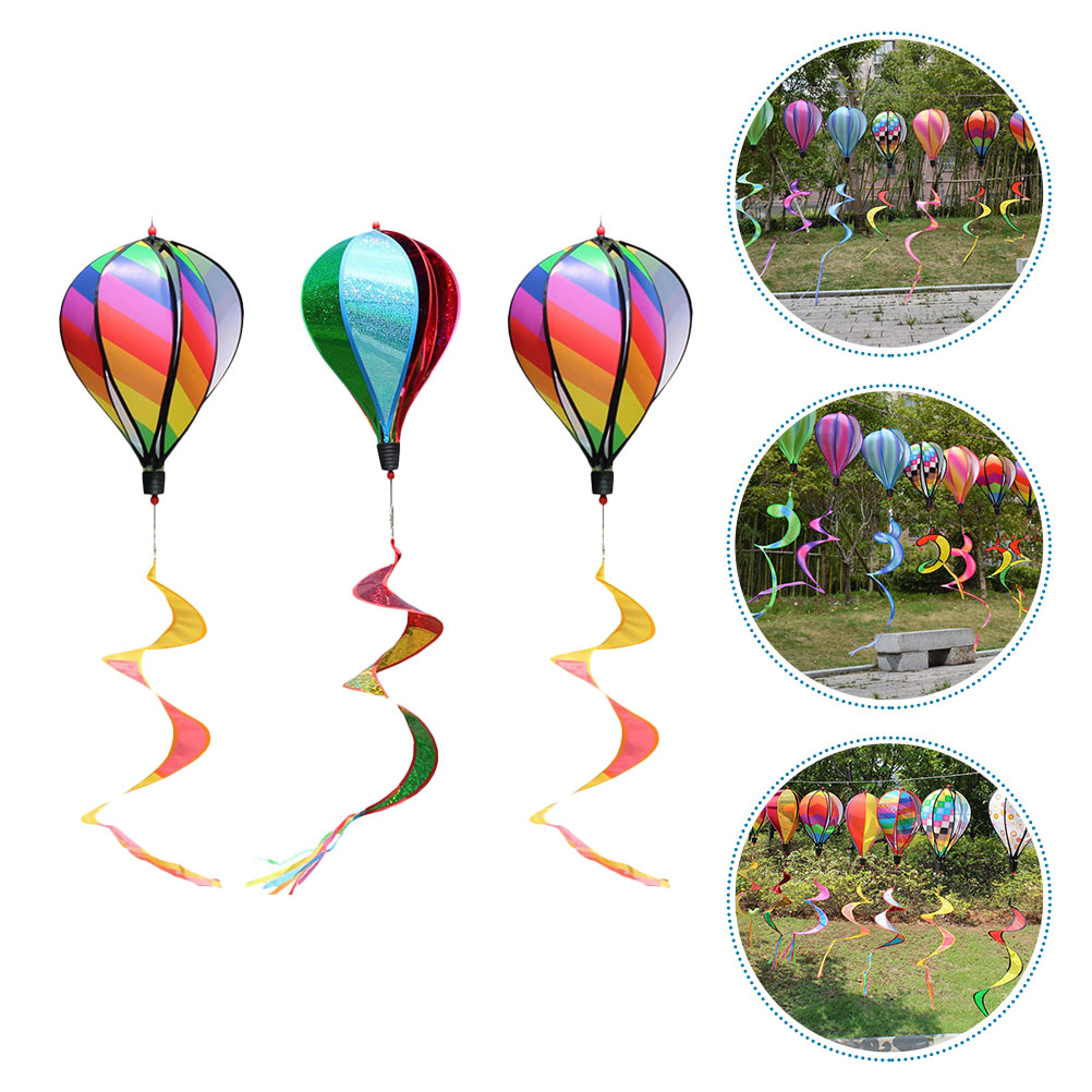 LABSERRON Garden Cloth Balloons Wind Spinners Colorful 3Pcs 100X28X28Cm ...