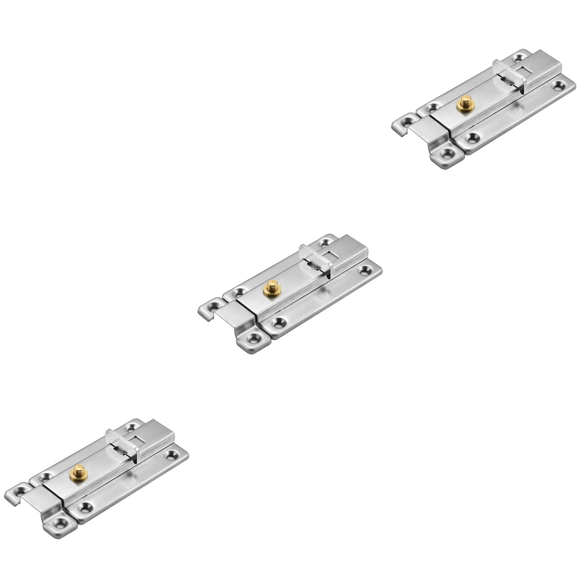 FRCOLOR 3pcs 4 inch Stainless Steel Door Latch Automatic Spring Brushed ...