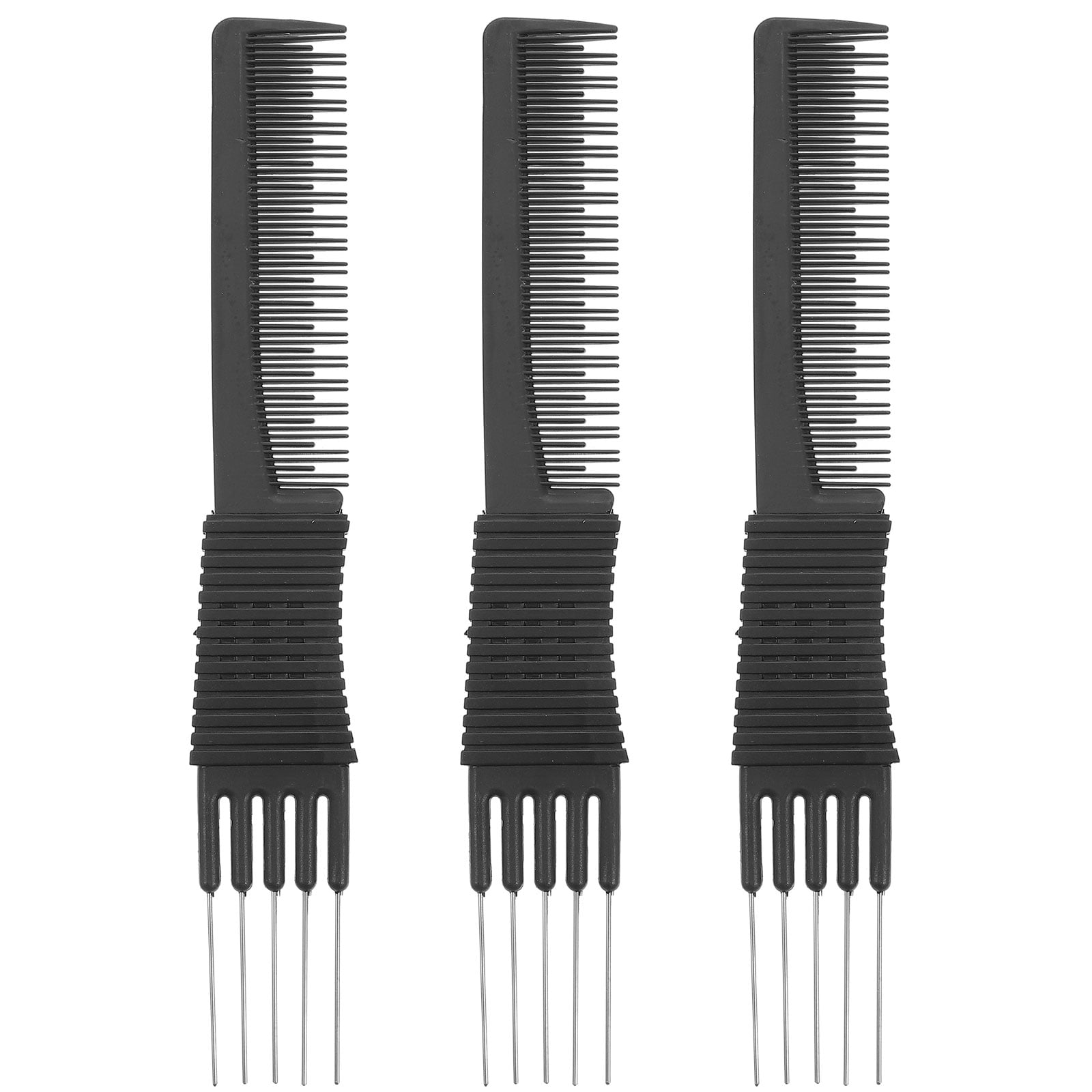 FRCOLOR 3pcs Black Carbon Fiber Anti-Static Steel Wire Clip Combs Rat ...