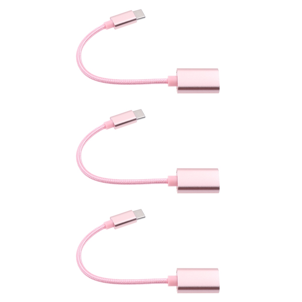 FRCOLOR 3pcs Braided Type-c Male to USB Female Extender Adapter Cable ...