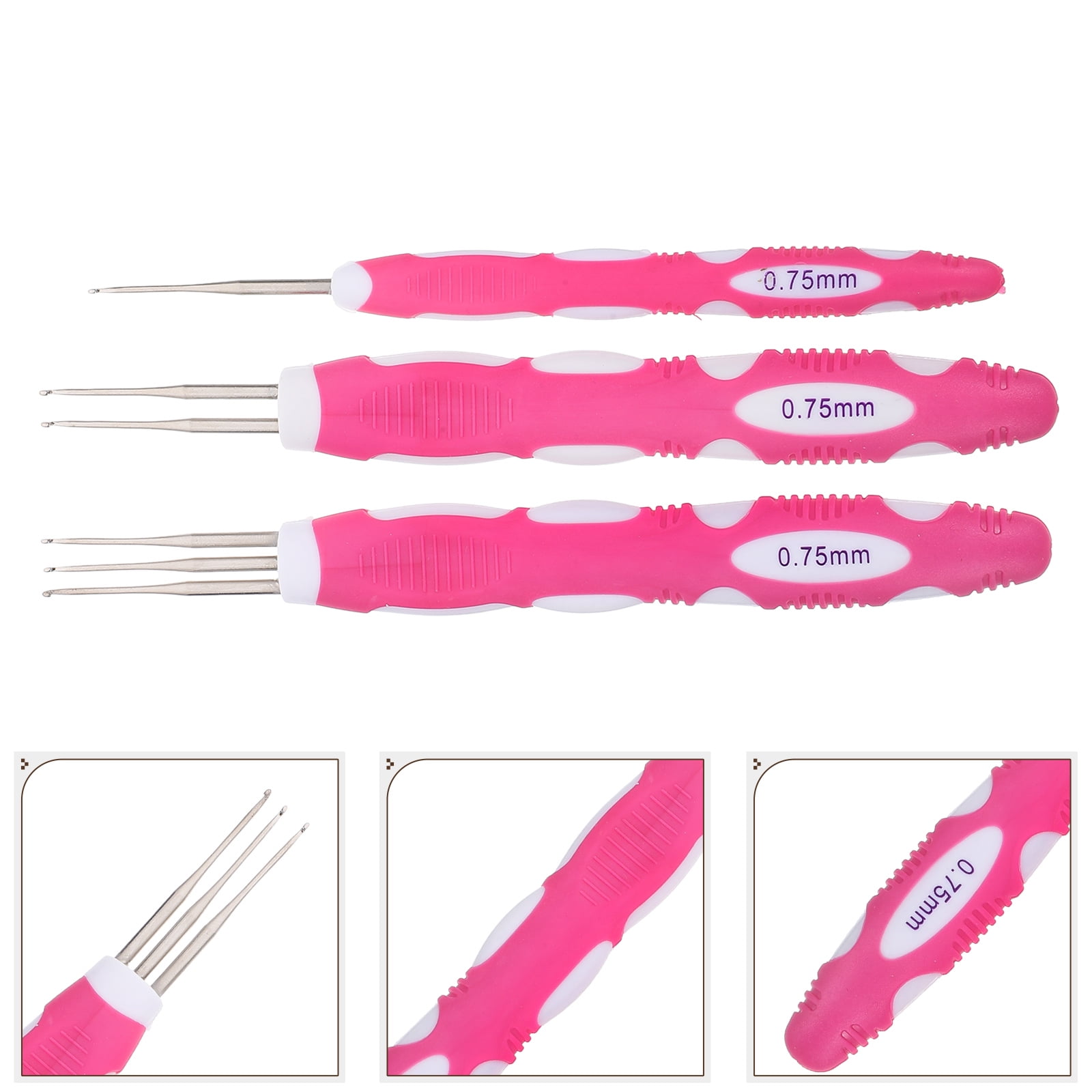 FRCOLOR 3pcs Crochet Hooks For Hair Dreadlock Hook 0.75 Mm Triple Head ...