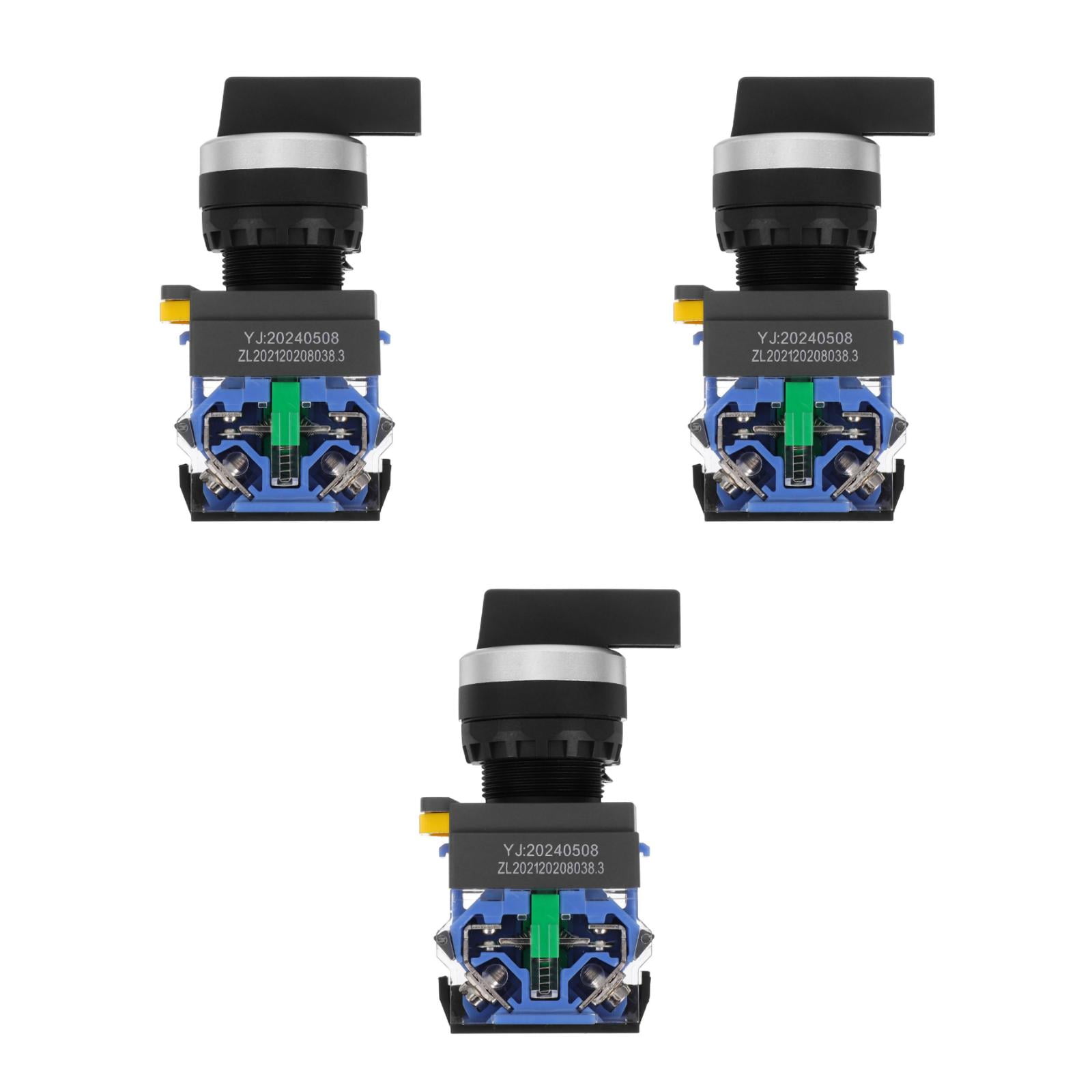 FRCOLOR 3pcs Electrical Equipment 3-Position Rotary Cam Selector Switch Maintained Latching ...