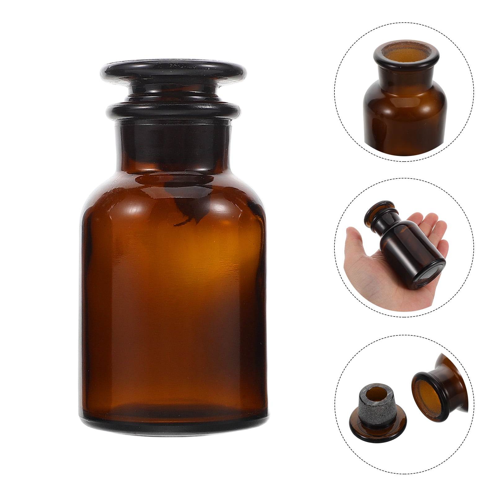 FRCOLOR 3pcs Glass Dropper Bottles With Wide Mouth Airtight Reagent ...