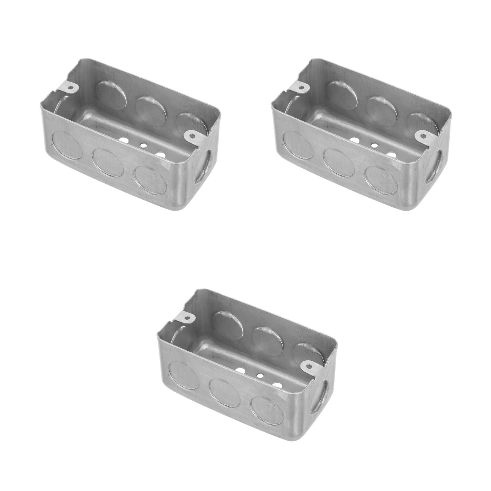 FRCOLOR 3pcs Metal Electrical Box Single Gang Electrical Box Deep ...
