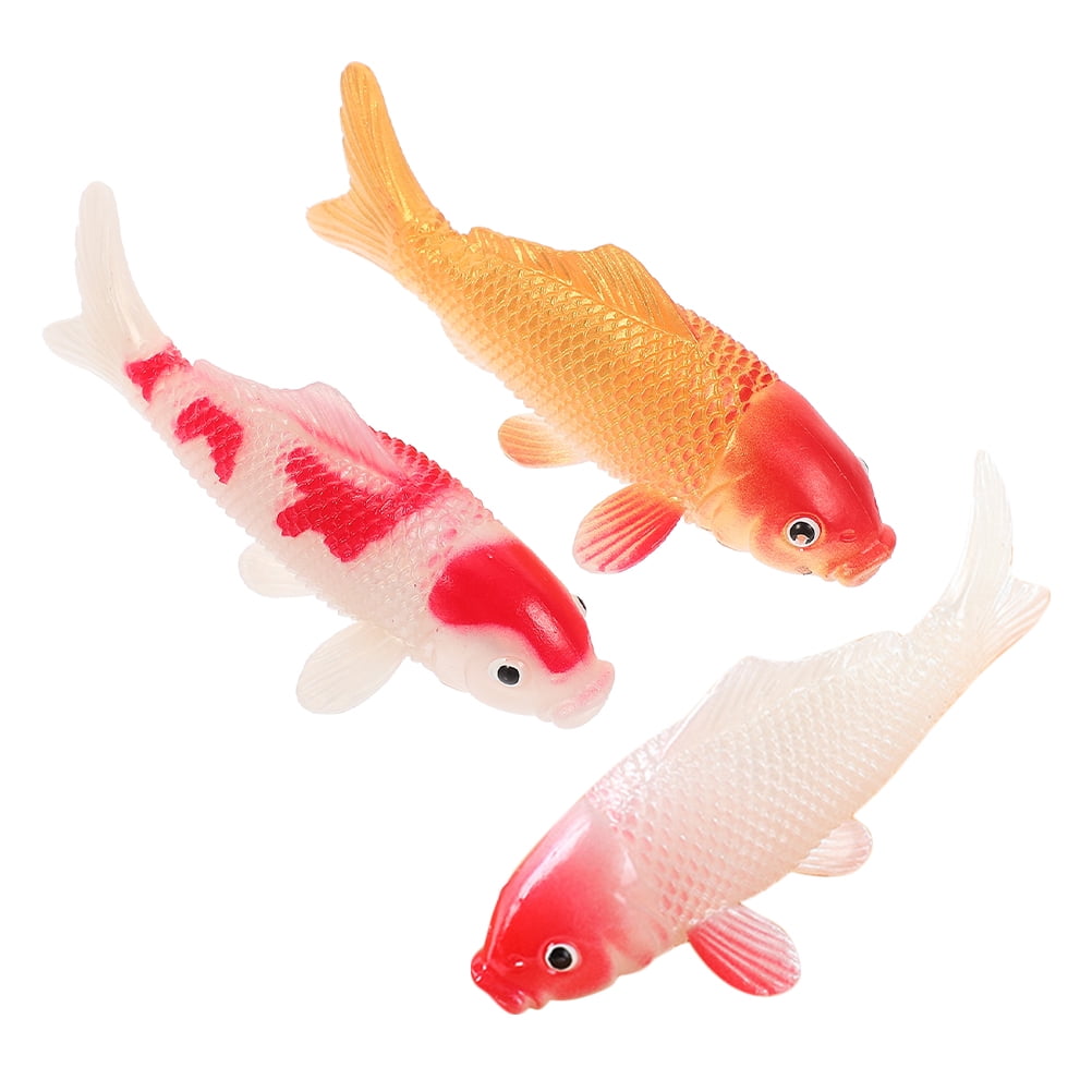 FRCOLOR 3pcs Mini Plastic Fish Koi Fish Figurines Artificial Fish ...