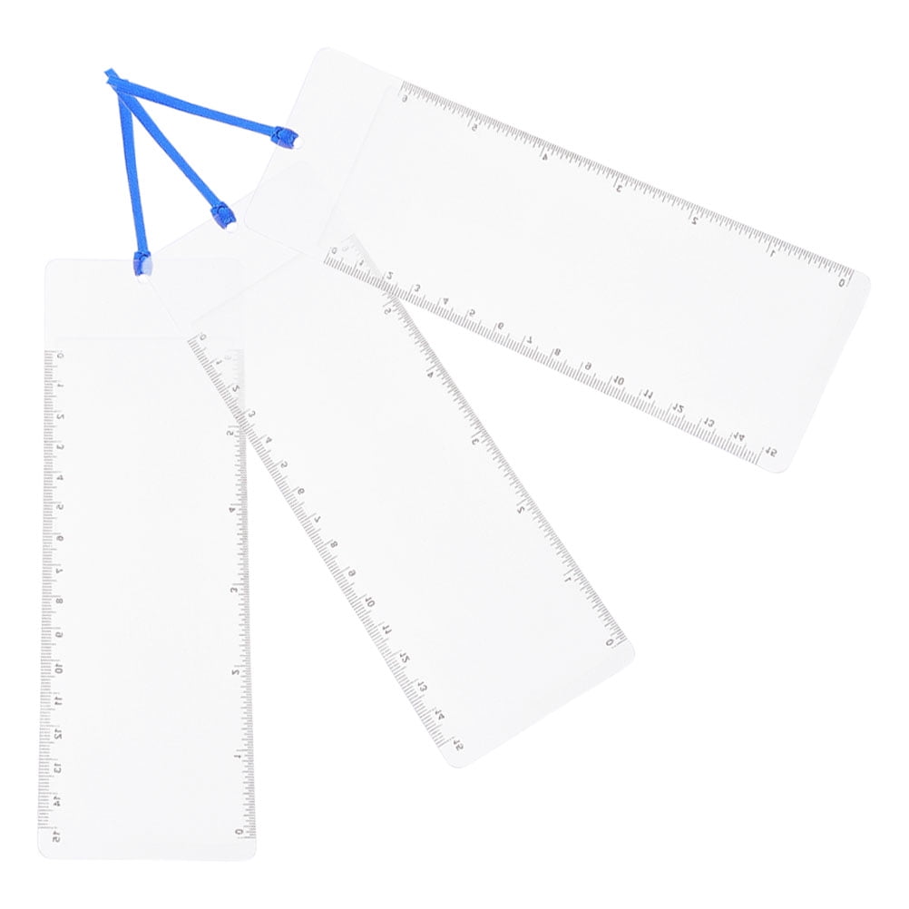3pcs Bookmark Magnifier with 3x Magnifying Fresnel Lens and Ruler for ...