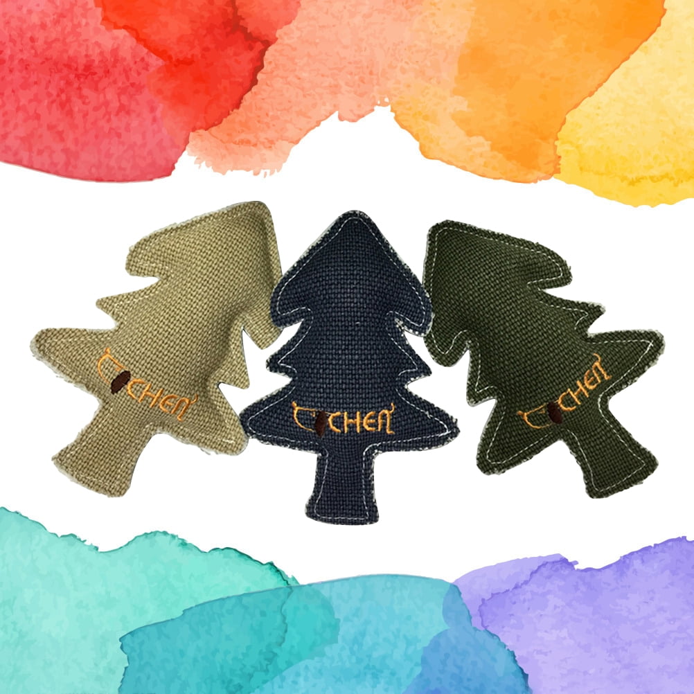 FRCOLOR 3pcs Pet Chew Squeak Pet Sackcloth with Molars Canvas Cat and ...