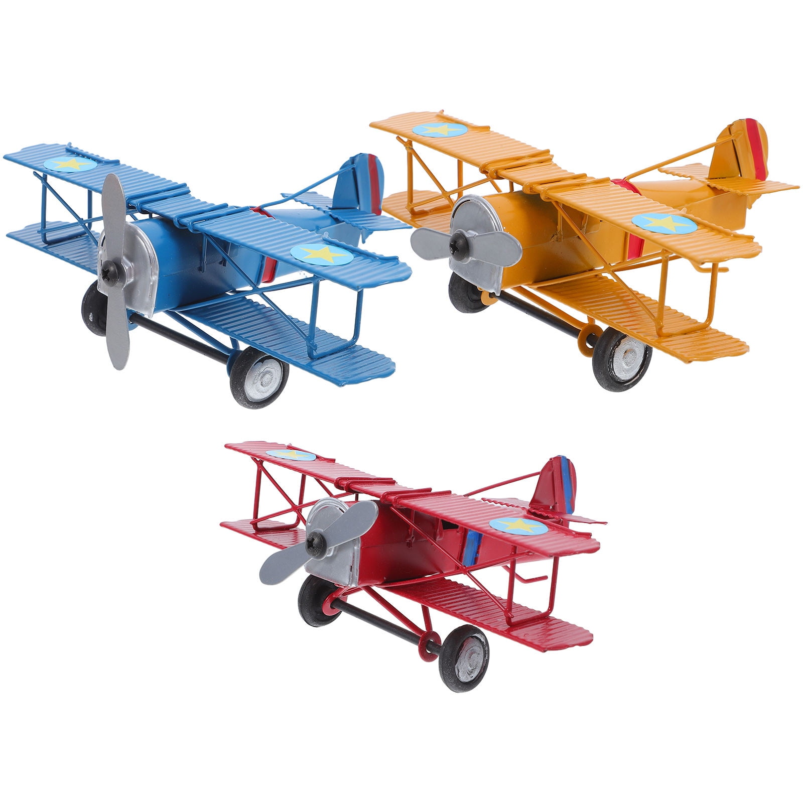 FRCOLOR 3pcs Retro Iron Airplane Models Metal Airplane Figurines for ...