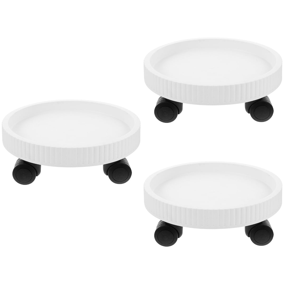 FRCOLOR 3pcs Rolling Plant Tray Planter Holder Round Flower Pot Moving ...