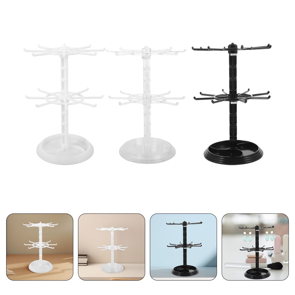 FRCOLOR 3pcs Rotating Jewelry Display Stand Keychain Holder Organizer ...