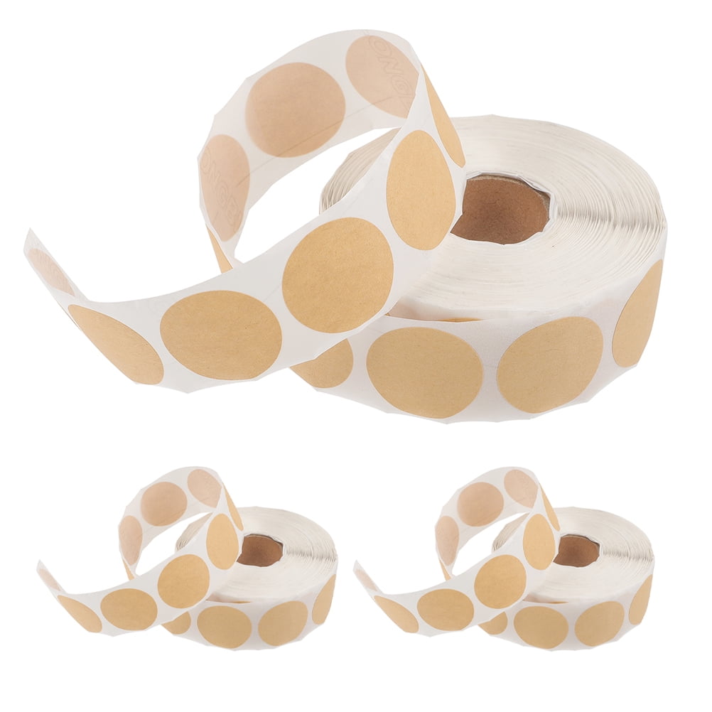 FRCOLOR 3pcs Round Brown Kraft Sticker Labels for Practice Writable ...