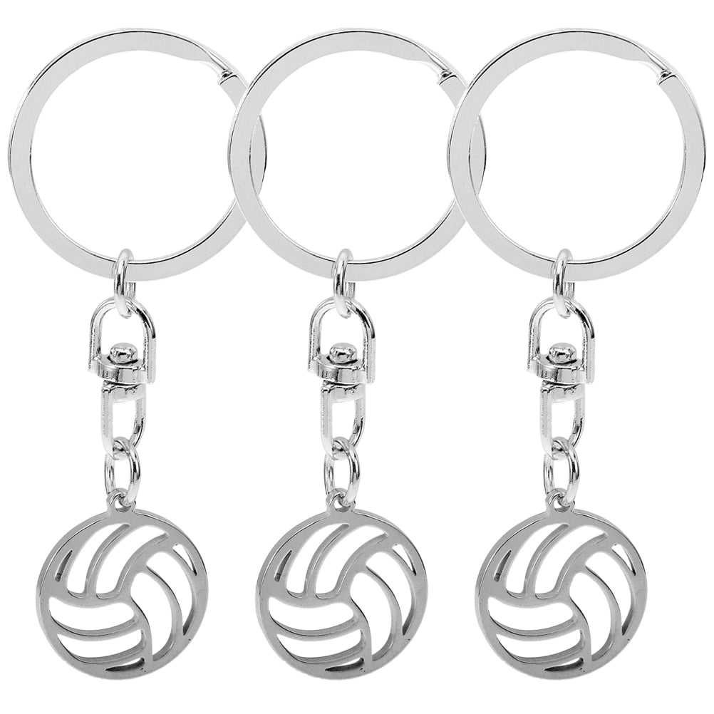 FRCOLOR 3pcs Volleyball Keychains Stainless Steel Volleyball Keyring ...