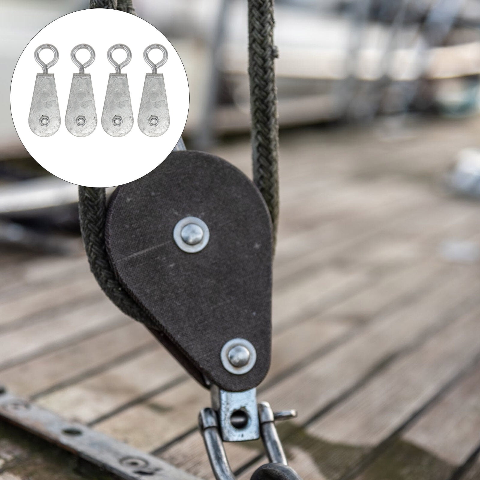 LABSERRON Compact Pulleys For Cable Pulley Silver Galvanized Iron 4PCS ...