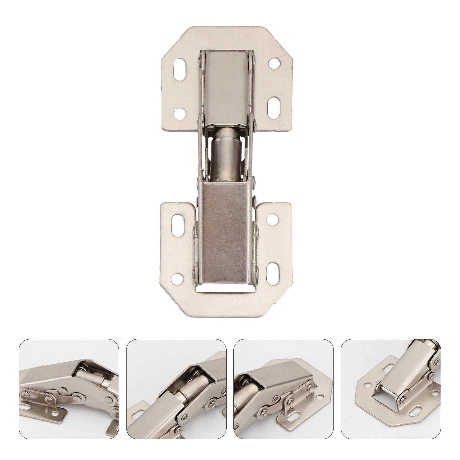LABSERRON Kitchen Cupboard Door Hinges Silver Steel 4Set Concealed Half ...