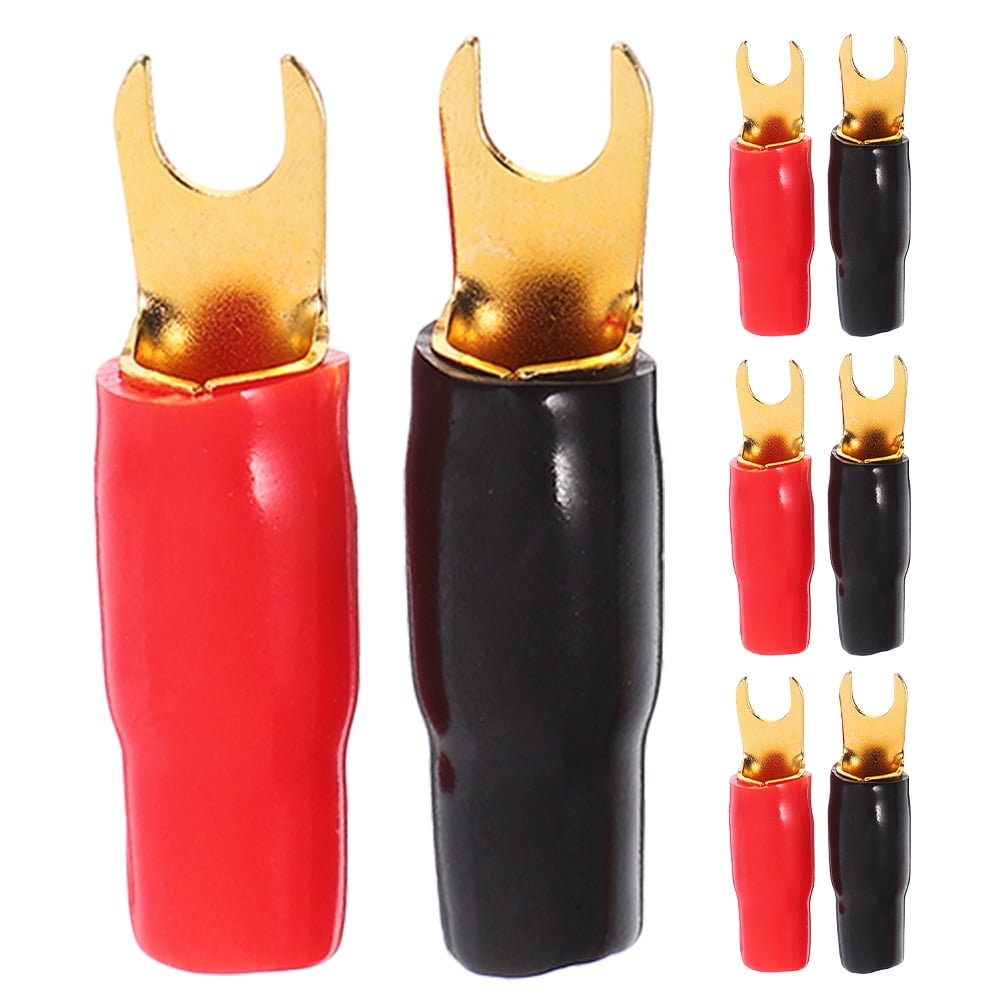 KAKOWELY Terminal Block Junction Box Fork Terminals Plastic 4 Pairs For ...