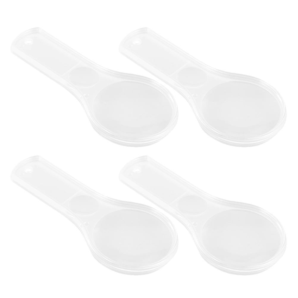 FRCOLOR 4 Pcs Acrylic Magnifier Mini Magnifying Glasses 3x Handheld ...
