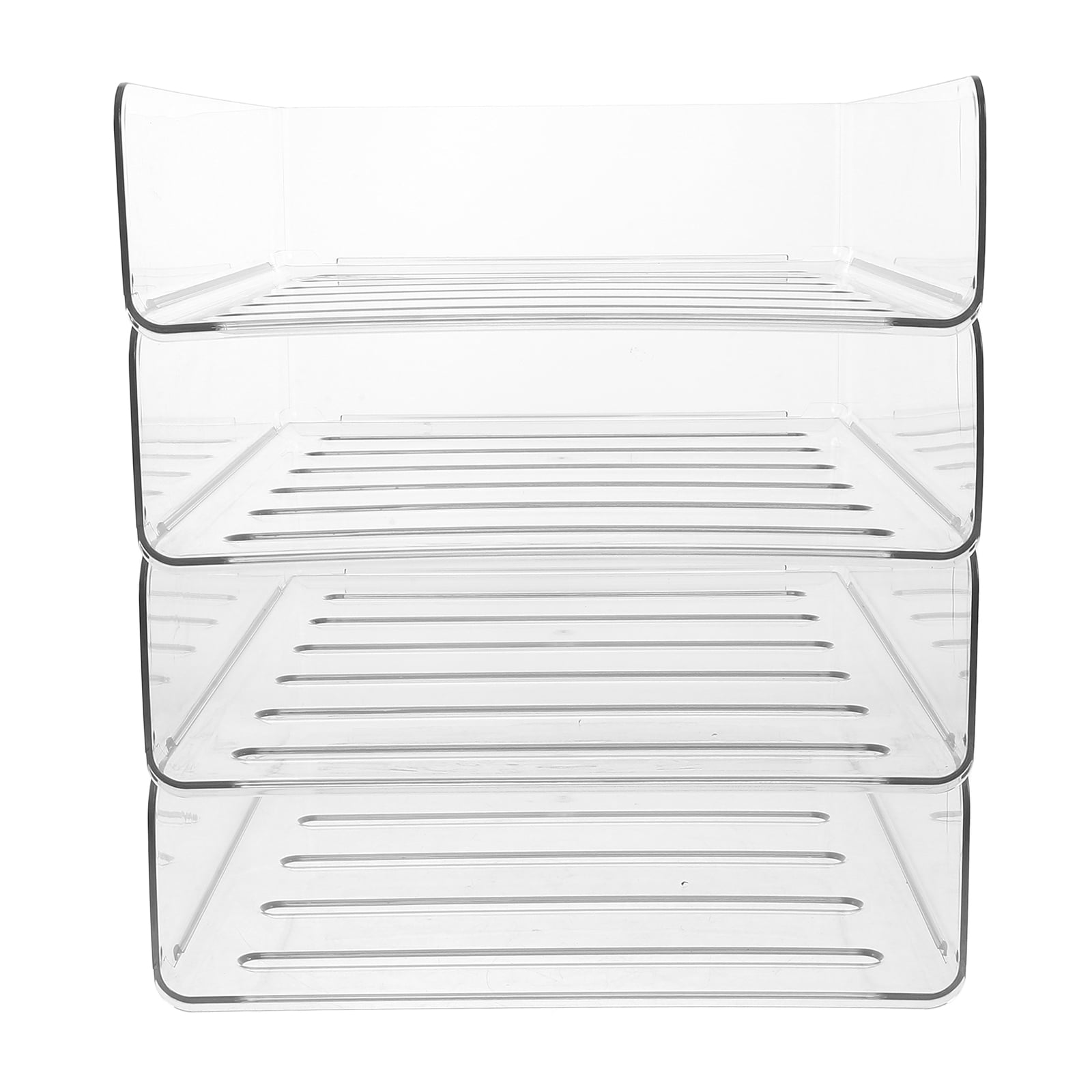 FRCOLOR Stackable Transparent Plastic Desk Trays for Office Use 4 Tiers ...