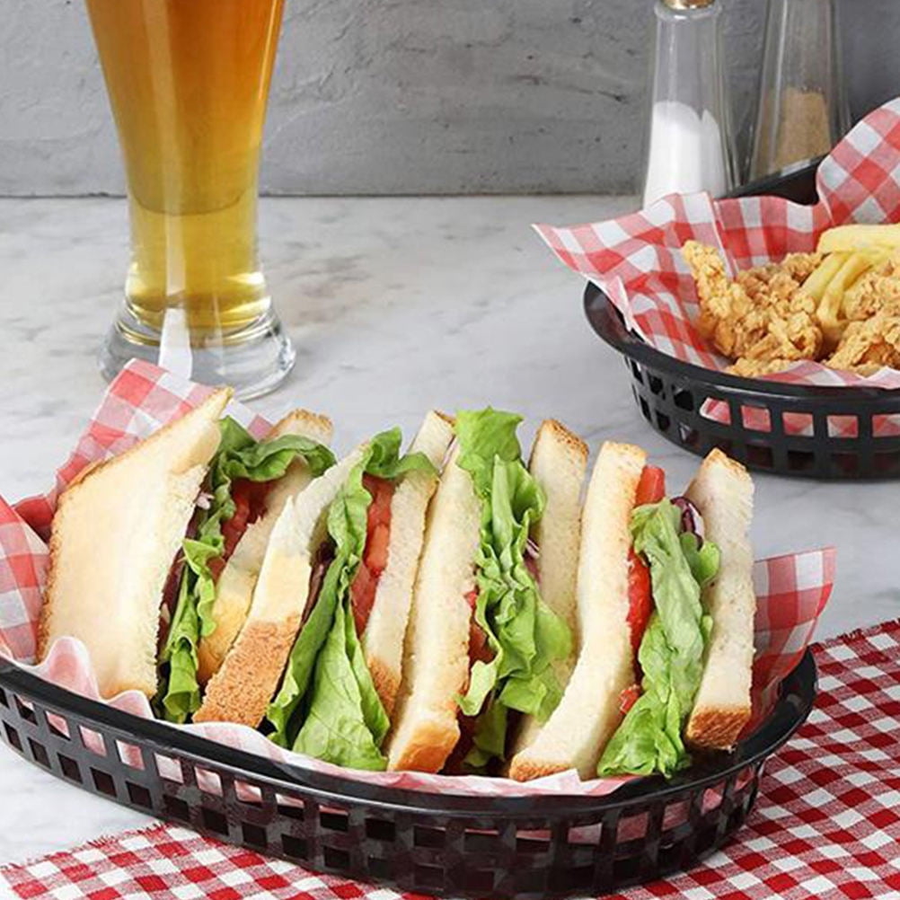 FRCOLOR 4 Pcs Fast Food Baskets Plastic Fry Basket Oval-Shaped Tray ...