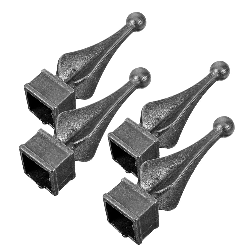 FRCOLOR 4 Pcs Head Fence Square Tube Wrought Iron Guardrail Accessories ...