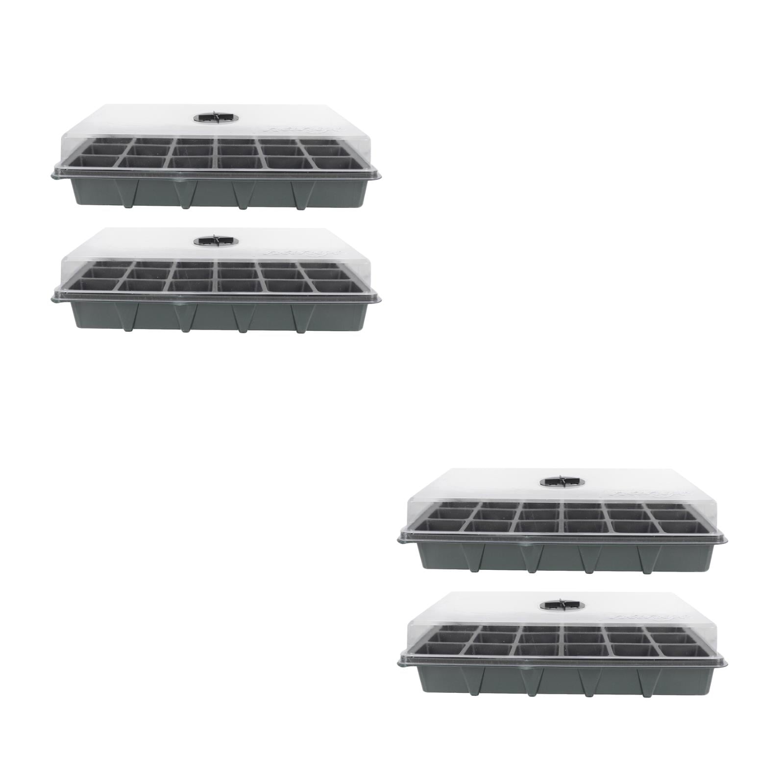 FRCOLOR 4 Pcs Home 24 Holes Plant Germination Boxes Plastic Planting ...