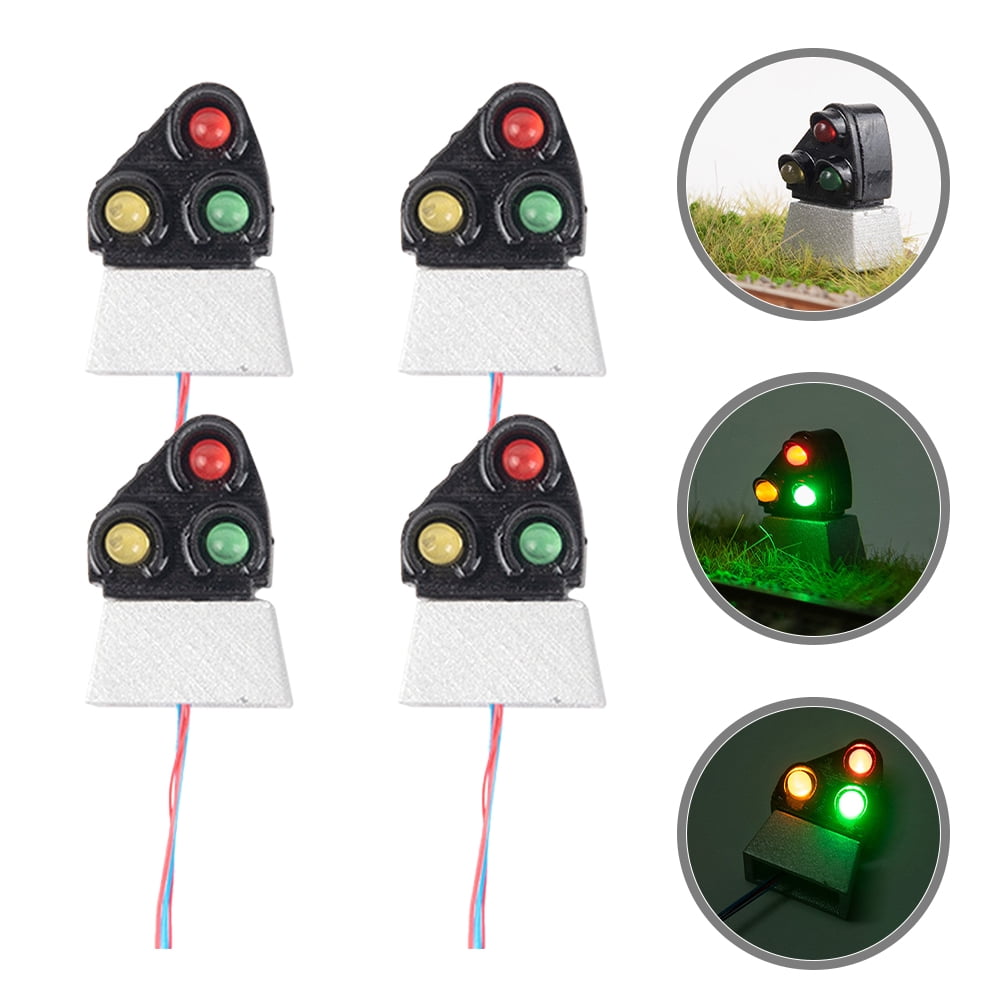 FRCOLOR 4 Pcs Model Train Signal Light Miniature Building Materials ...