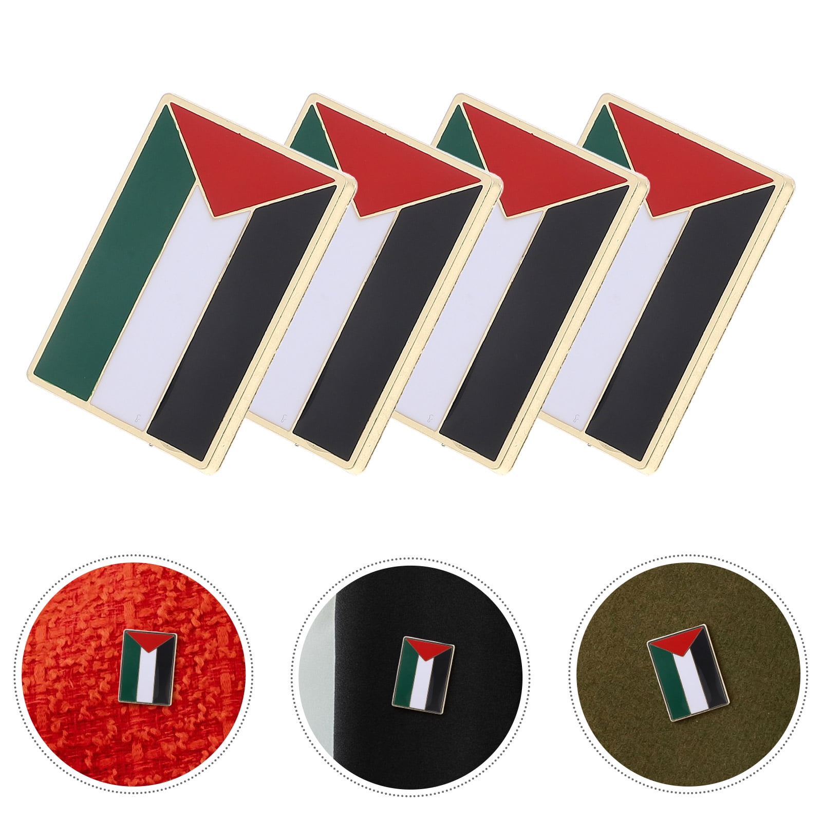 FRCOLOR 4 Pcs Palestine Flag Lapel Pin Metal Palestine Flag Pin Metal ...