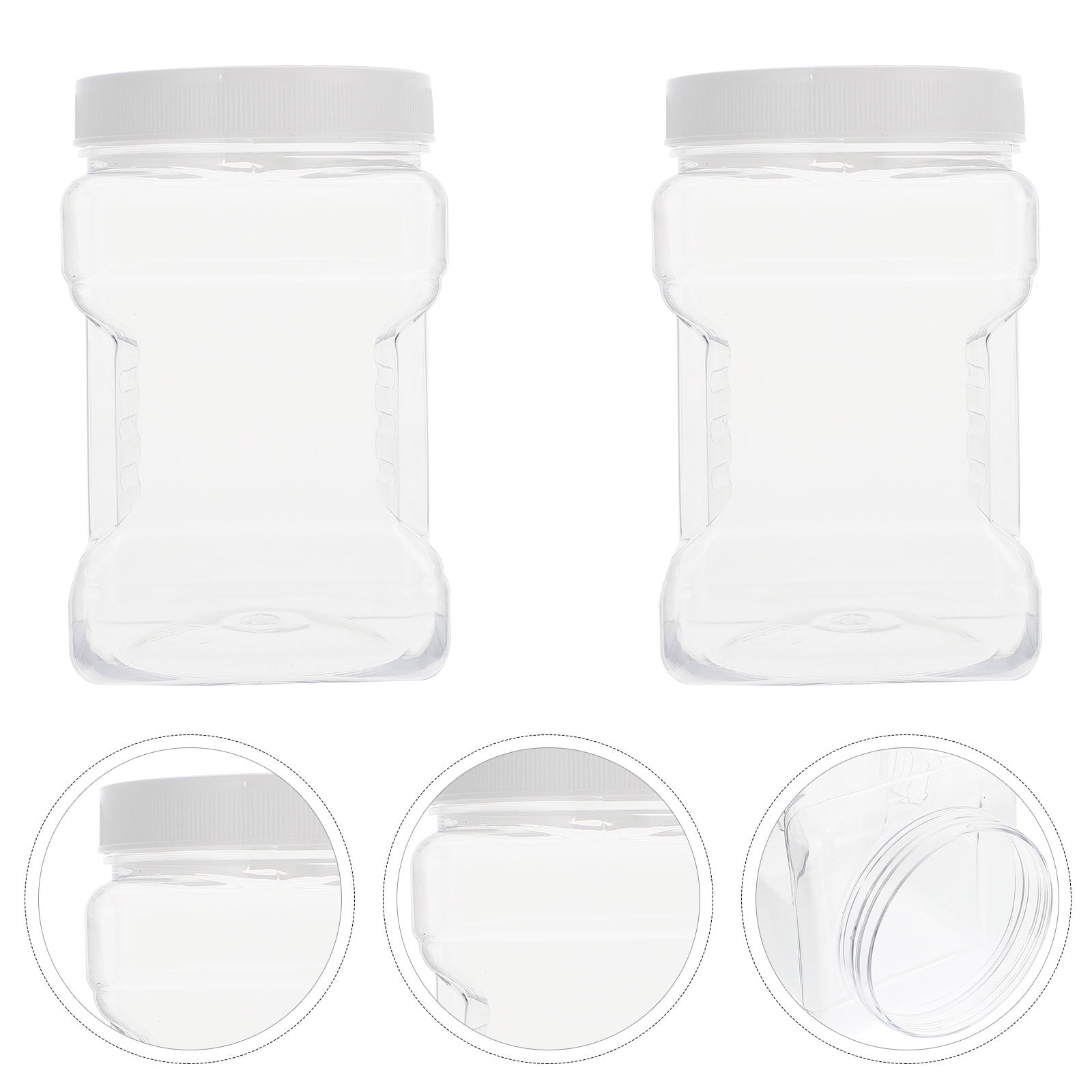 FRCOLOR 4 Pcs Plastic Storage Jars Food Containers with Lids Honey ...