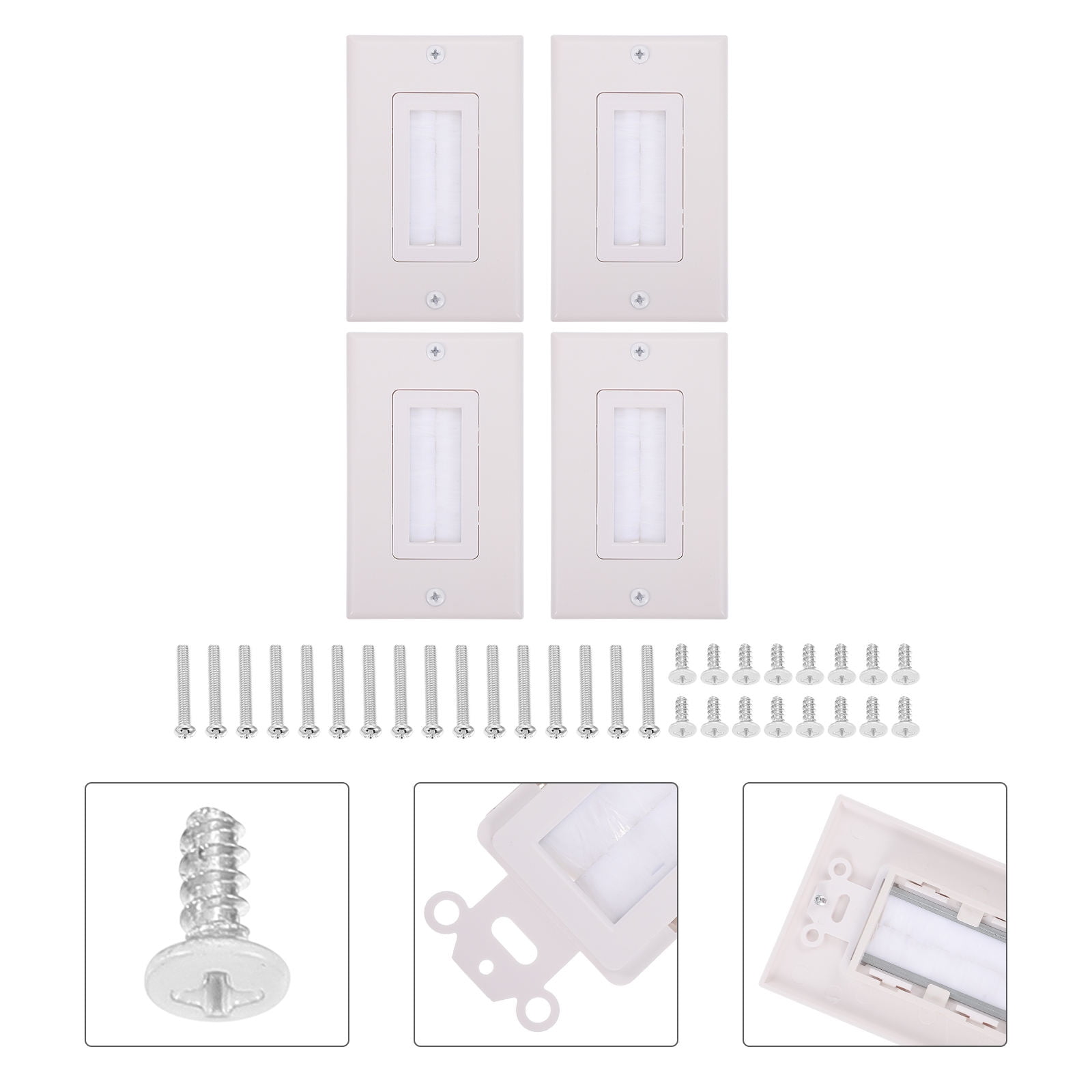 FRCOLOR 4 Pcs Shallow Cable Access Plate Brush Style Wall - Walmart.com