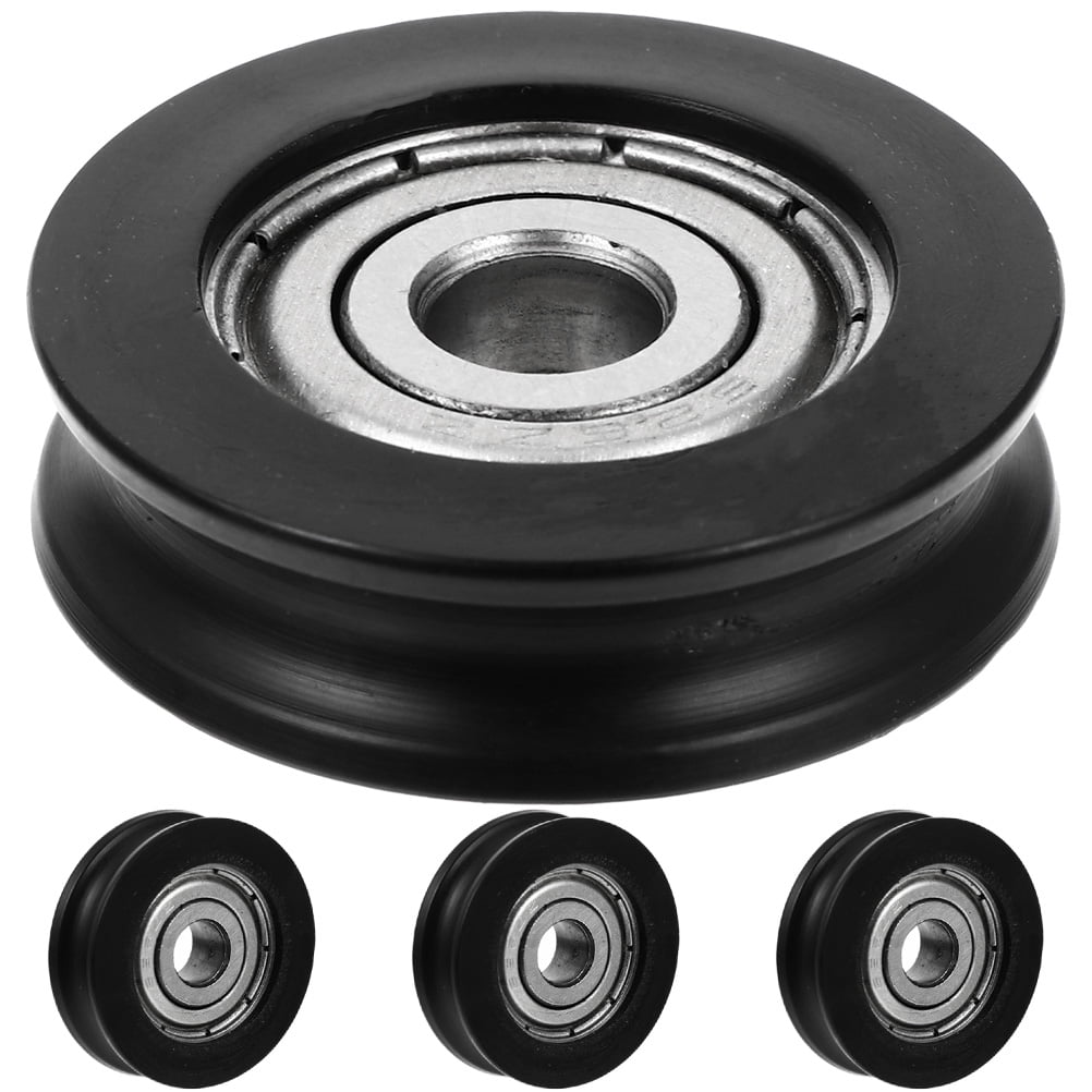 FRCOLOR 4 Pcs Wheels Guide Bearing Pulley Heavy Duty Track U-groove ...